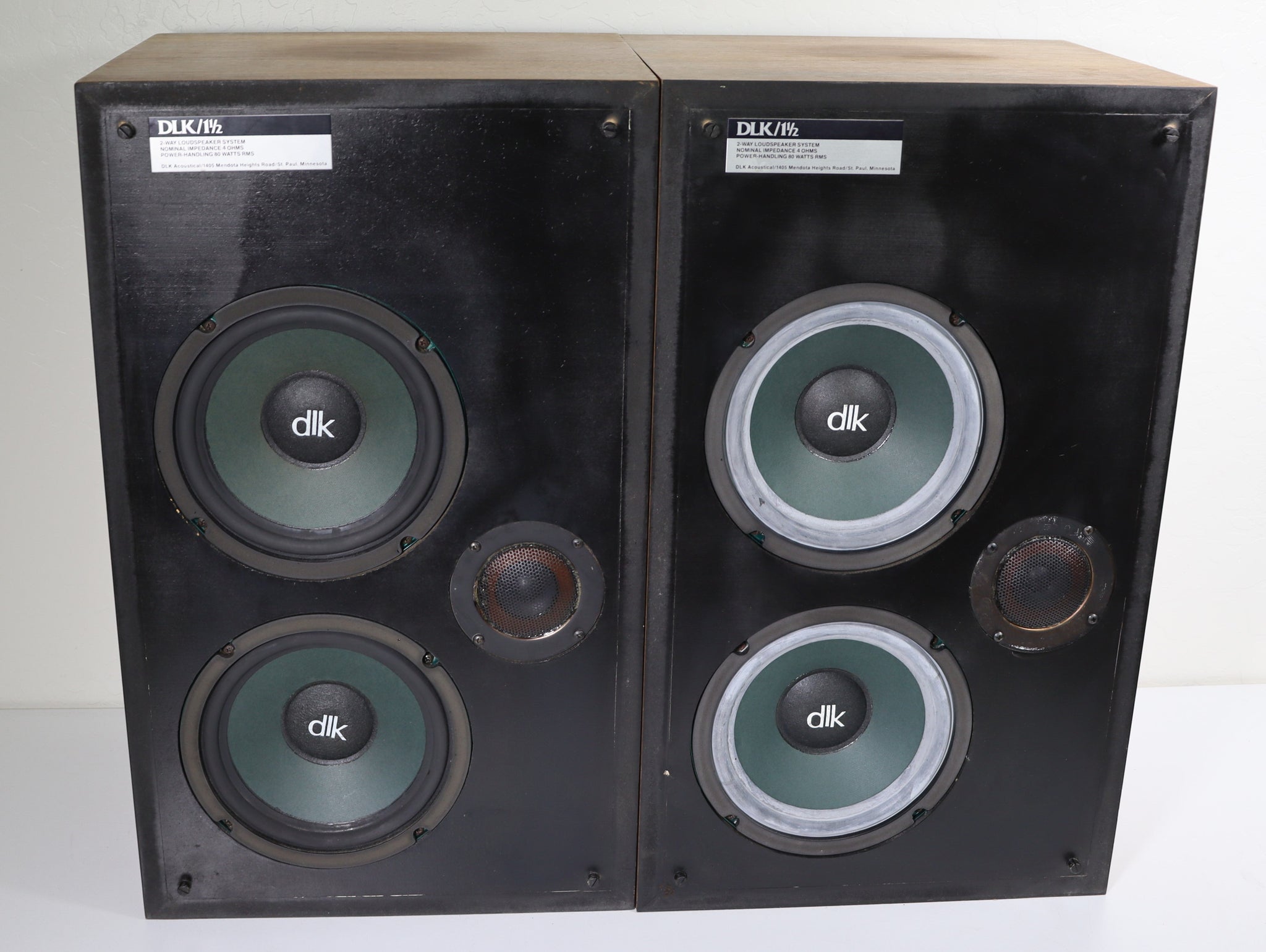 DLK / 1 1/2 3 Way Speaker Pair Stereo Set