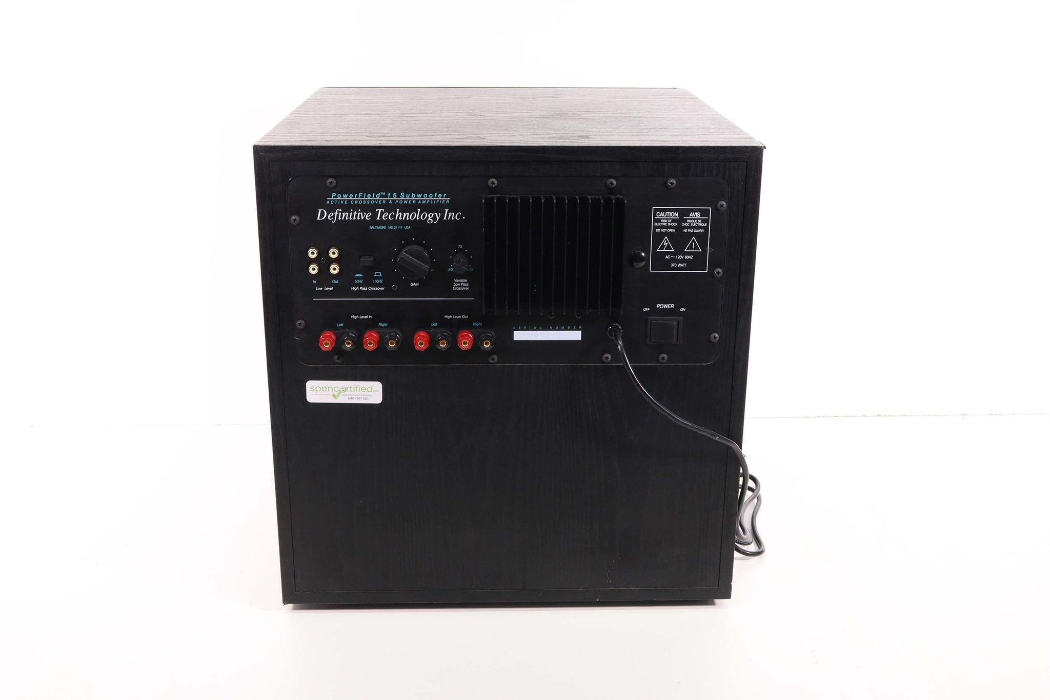 Definitive Technology PowerField 15 Subwoofer Active Crossover/Power A