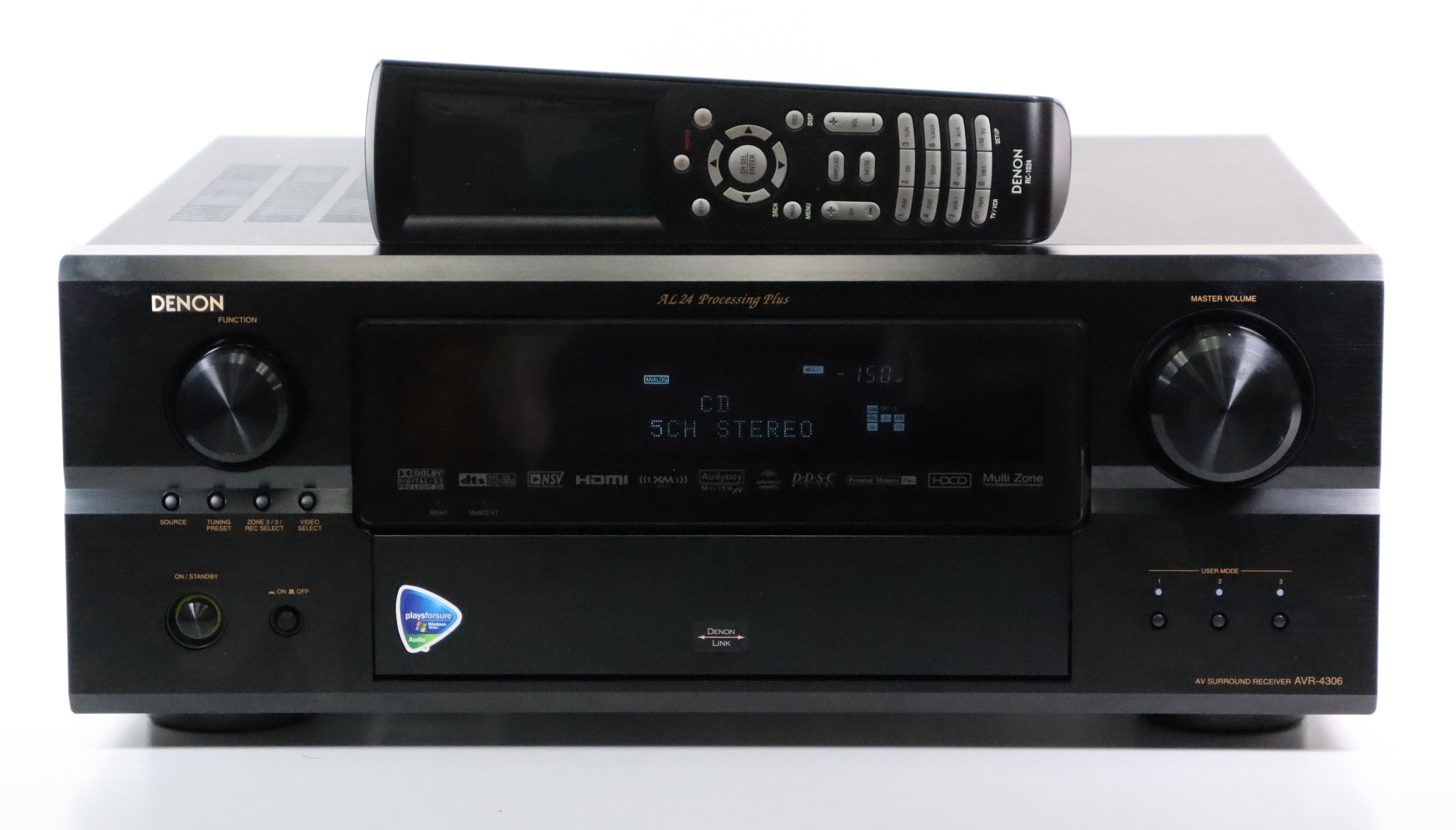 Denon AVR-4306 AV Surround Receiver Home Stereo HDMI Phono 7.1 Channel ...