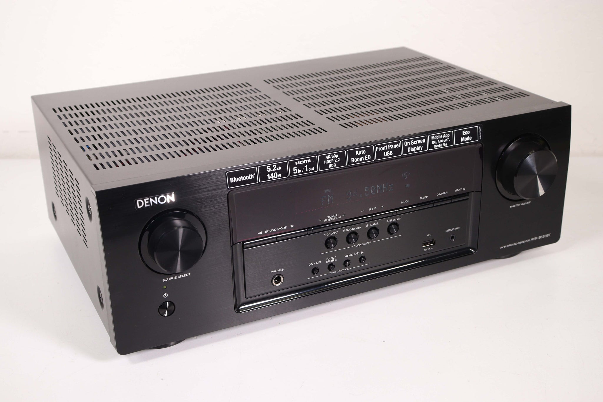 Denon AVR-S530BT Bluetooth Home Stereo Surround Sound Audio Video Rece