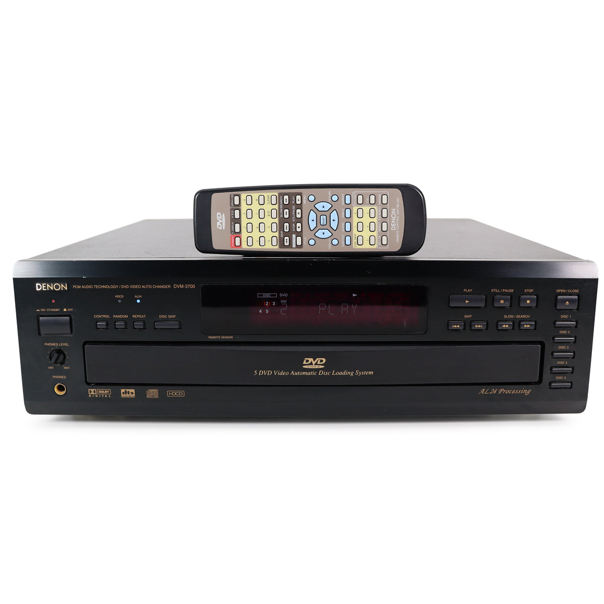 Denon DVM-3700 5-Disc Carousel DVD/CD Player — SpenCertified