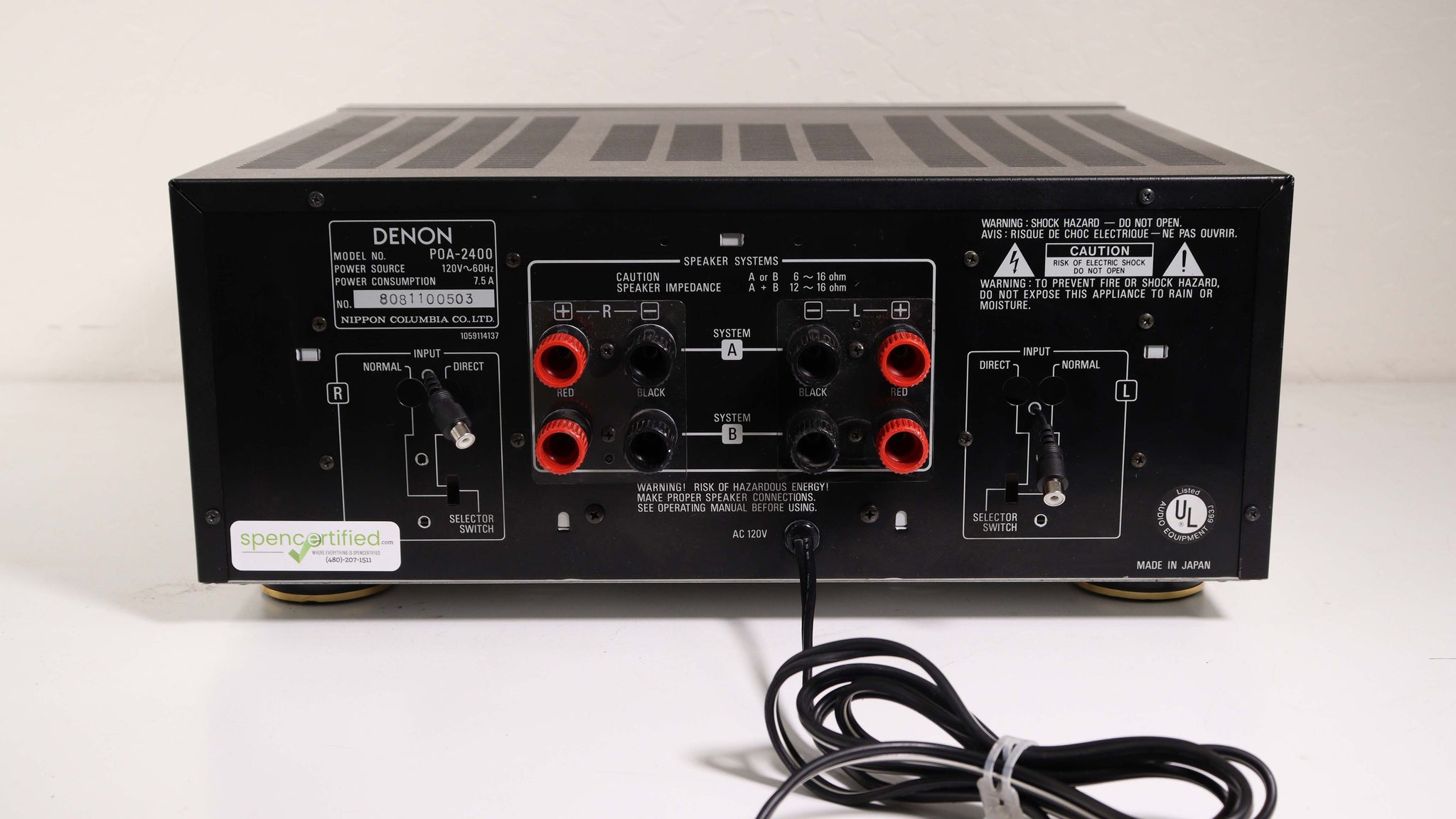 Denon POA-2400 Precision Audio Component Stereo Power Amplifier (Modif
