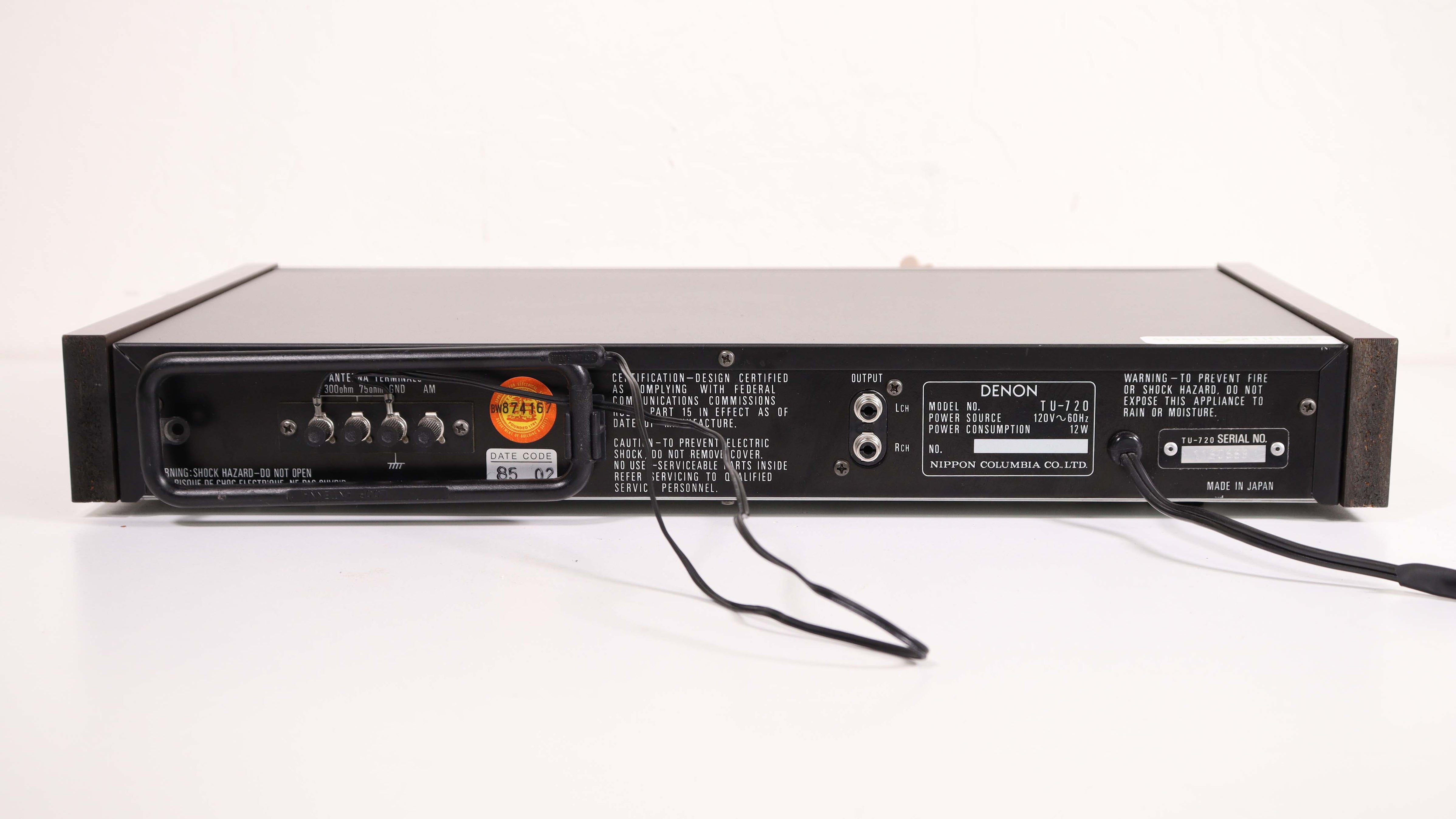 Denon TU-720 AM FM Tuner Precision Audio Component Black Face Wood Pan ...