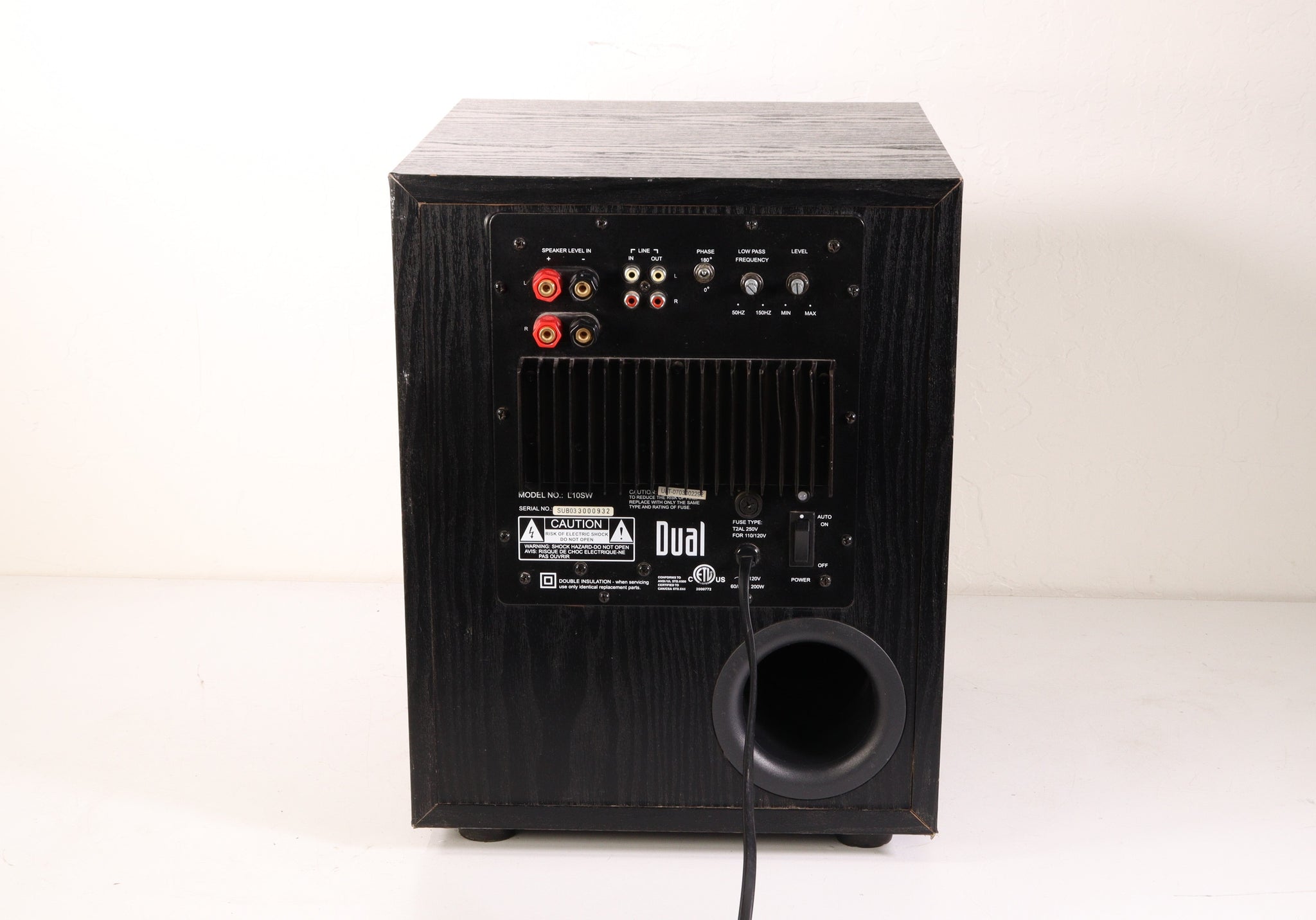 Dual L10SW Subwoofer Speaker System 10 Inch Woofer