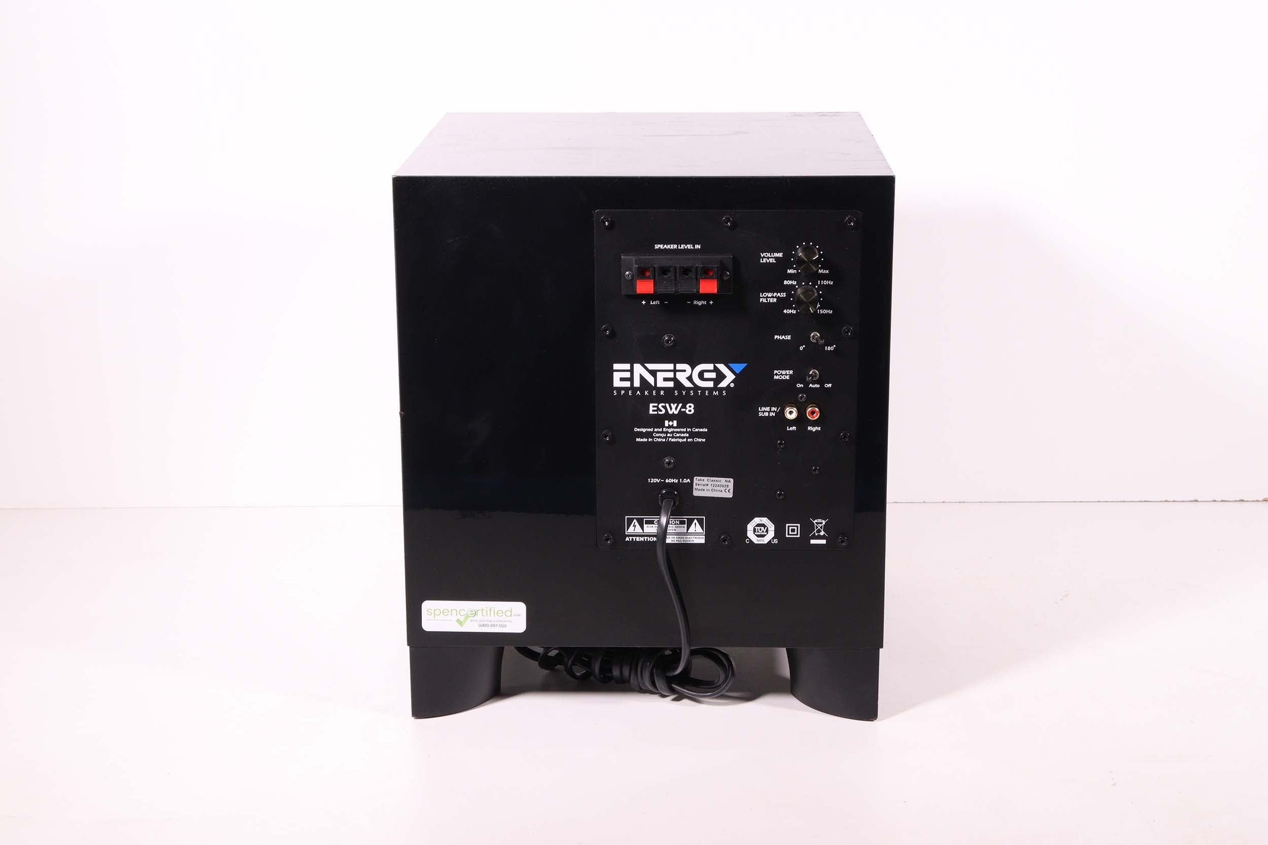 ENERGY ESW-8 Powered Subwoofer — SpenCertified