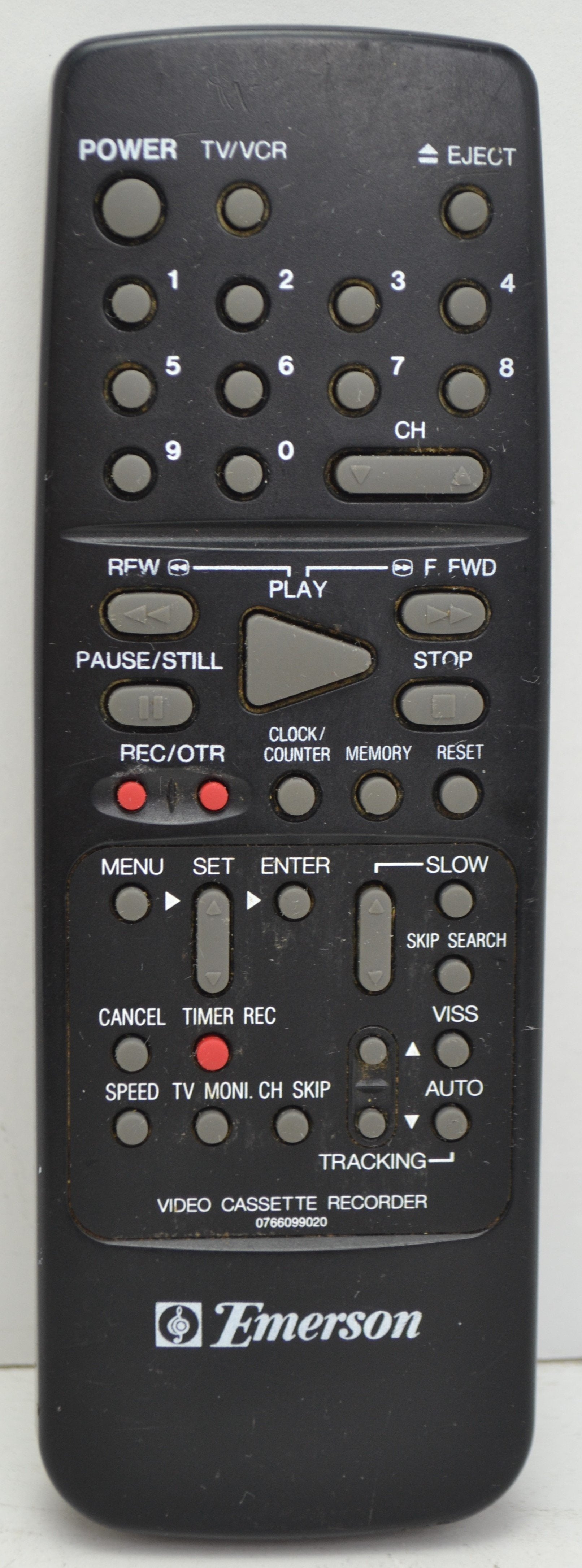 Emerson - 0766099020 - VCR / VHS Player and TV - Remote Control
