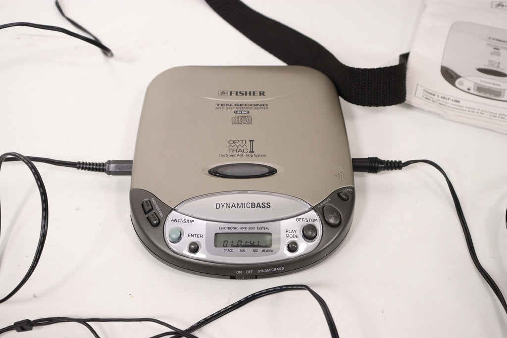 Fisher PCD-7350 Portable Compact Disc Player CD System with Case and H
