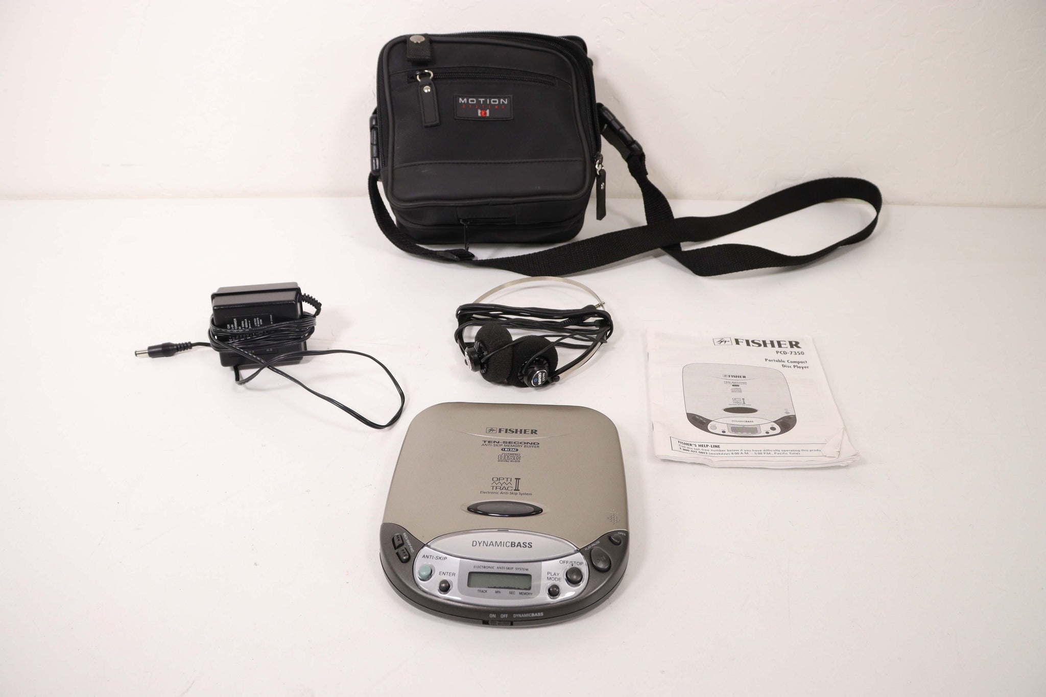 Fisher PCD-7350 Portable Compact Disc Player CD System with Case and H