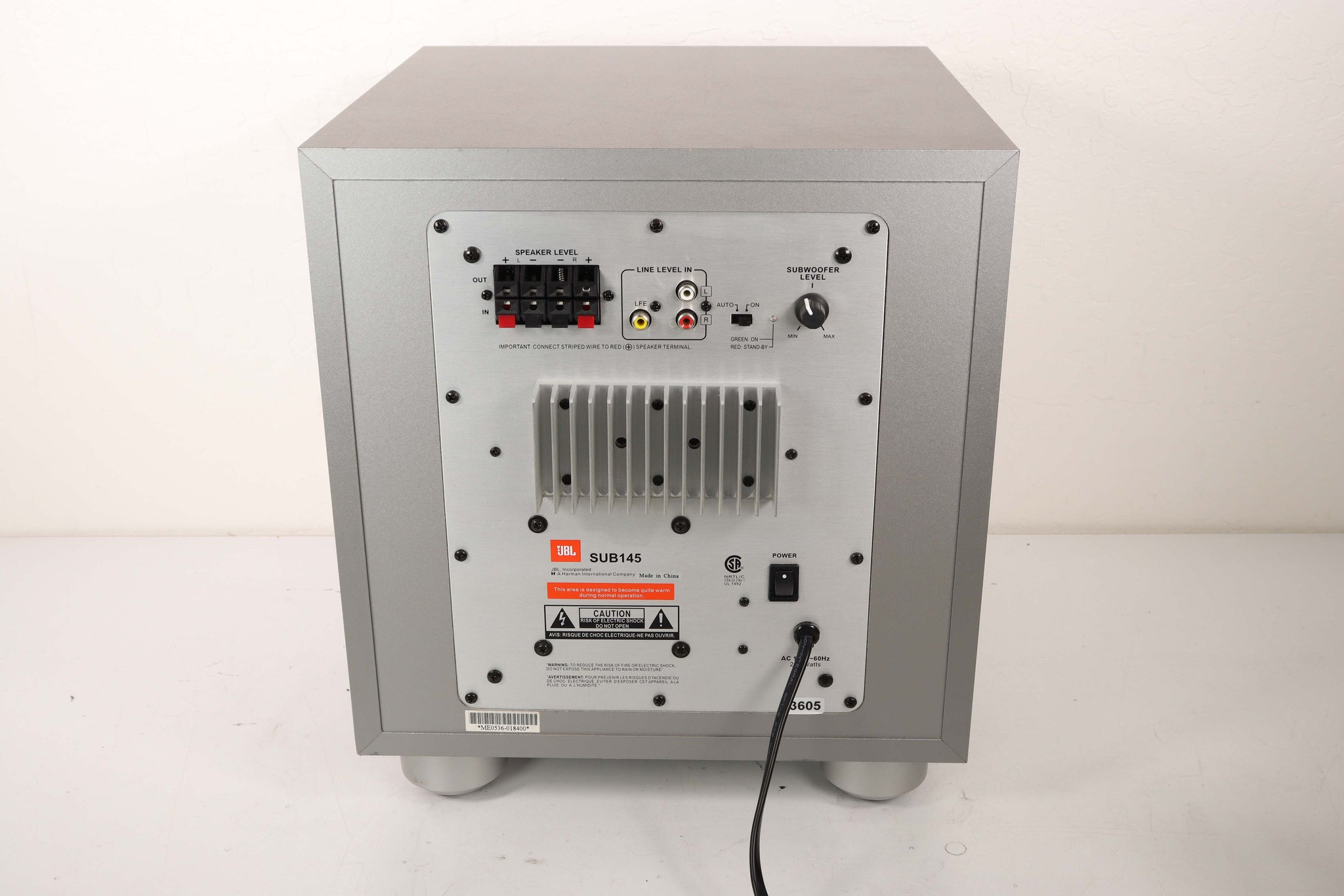 JBL SUB145 8 Inch Powered Subwoofer Speaker System Grey