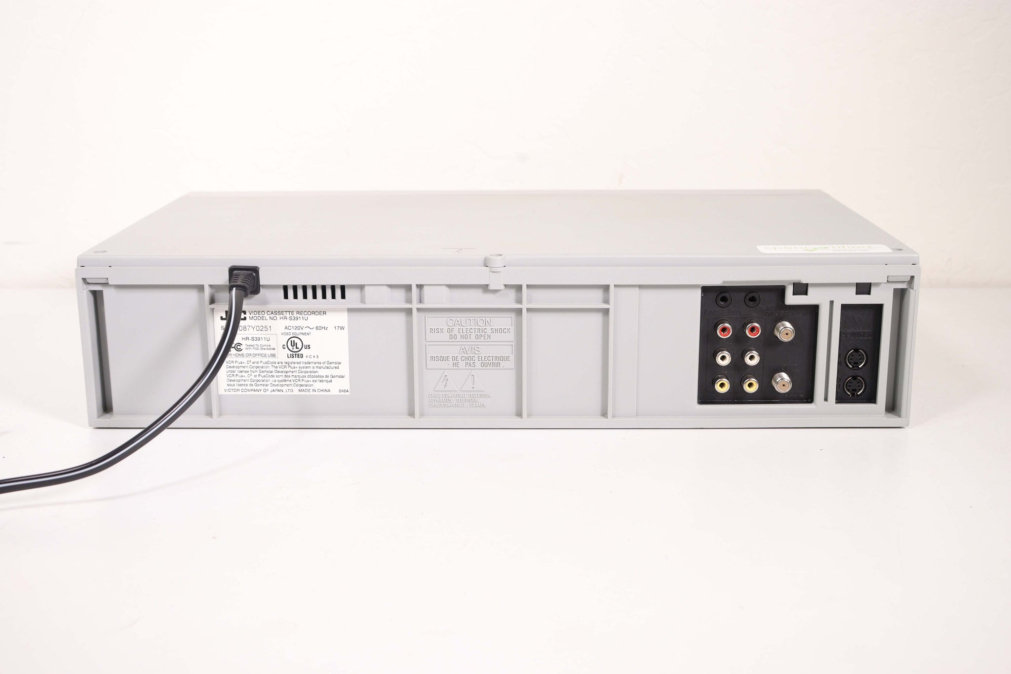 JVC HR-S3911U S-Video SVHS Hi-Fi Super VHS Player Video Cassette Recor — SpenCertified