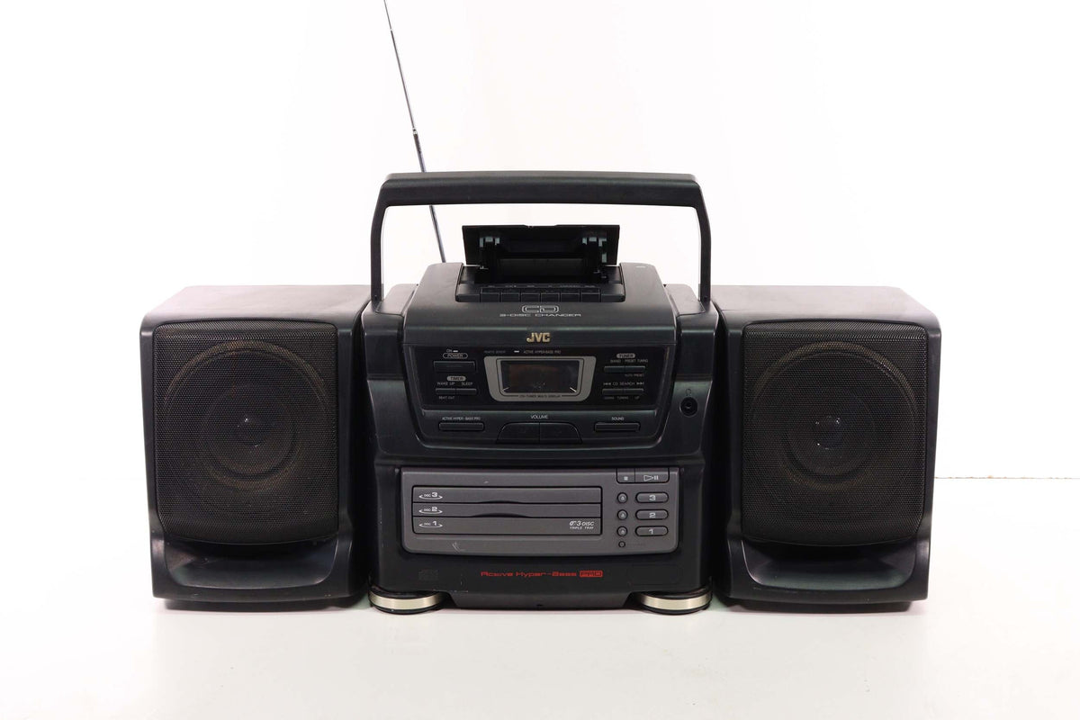 JVC PC-XC7BK Vintage Stereo Boombox 3-CD Changer (Cassette Player Does ...
