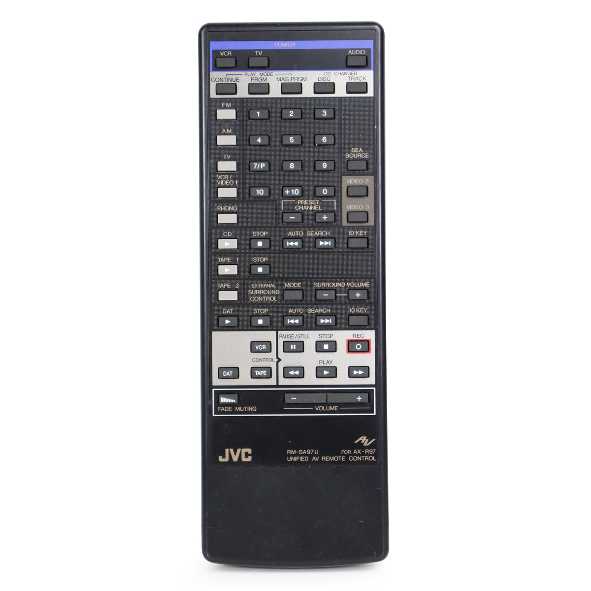 JVC RM-SA97U Remote Control for Stereo Amplifier AX-R97B and More ...