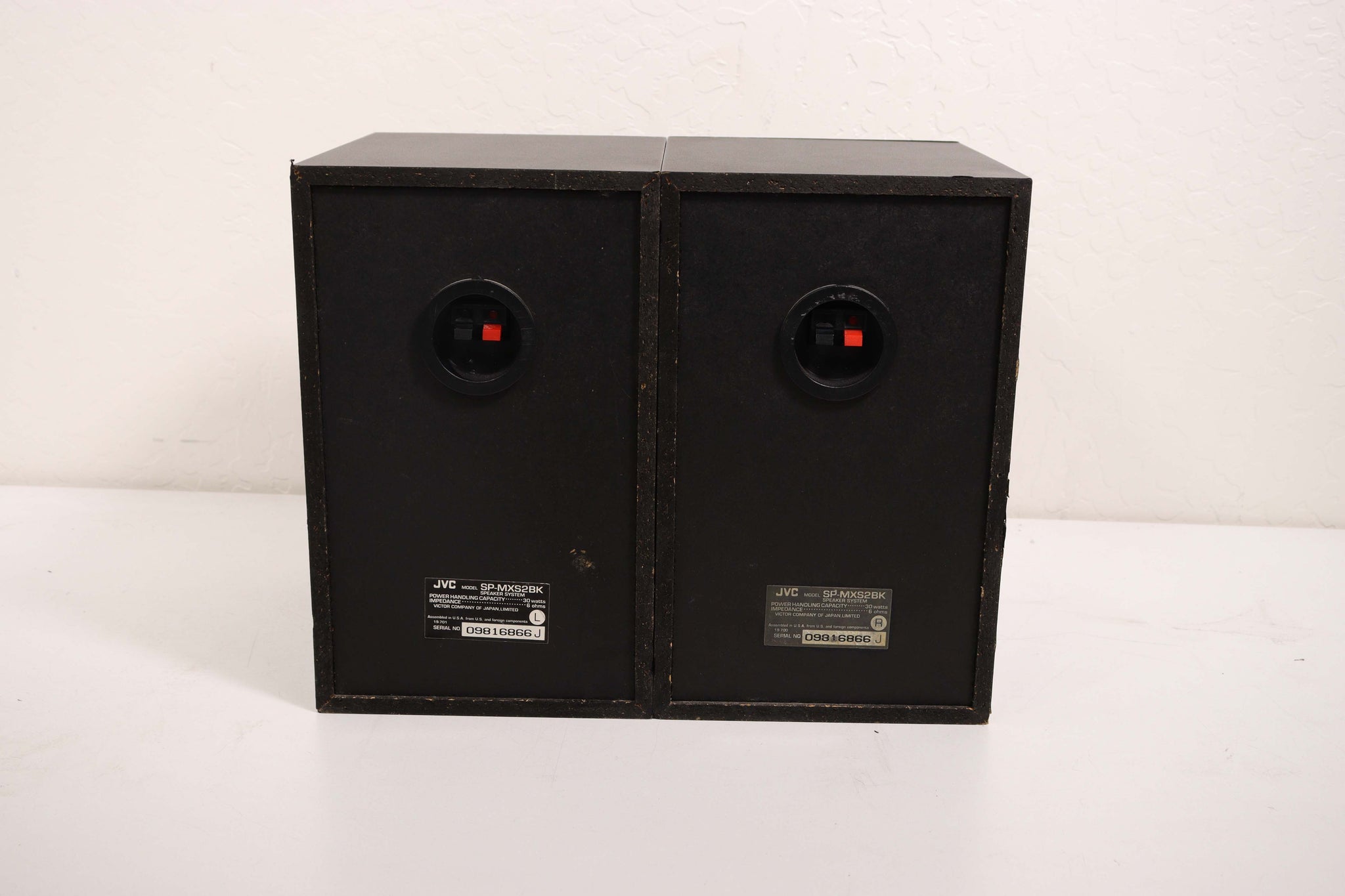 JVC SP-MXS2BK 2-Way Speaker System Small Bookshelf Pair Set 30 Watts 6