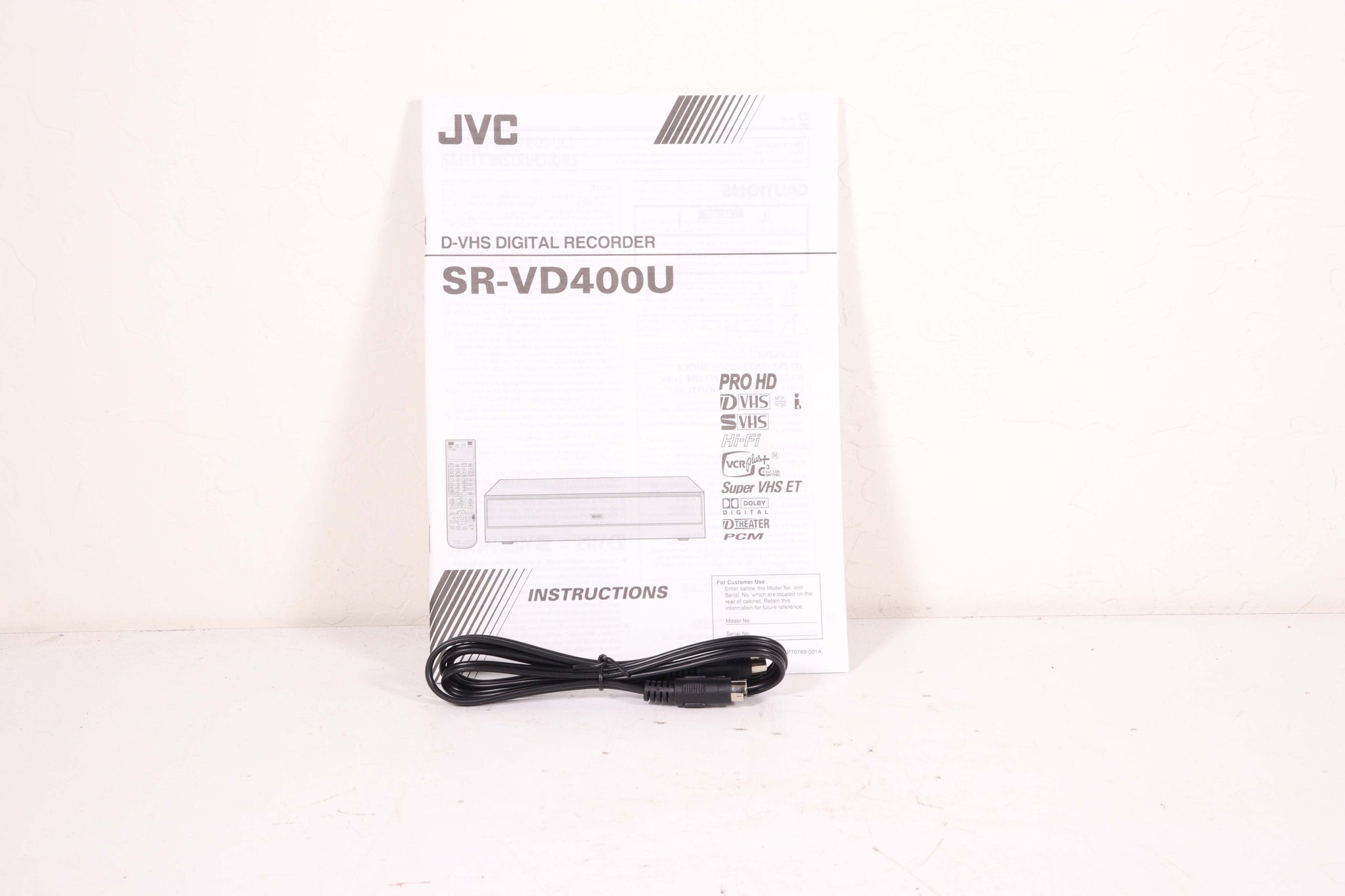 JVC SR-VD400U D-VHS Digital HDTV Recorder Player VCR