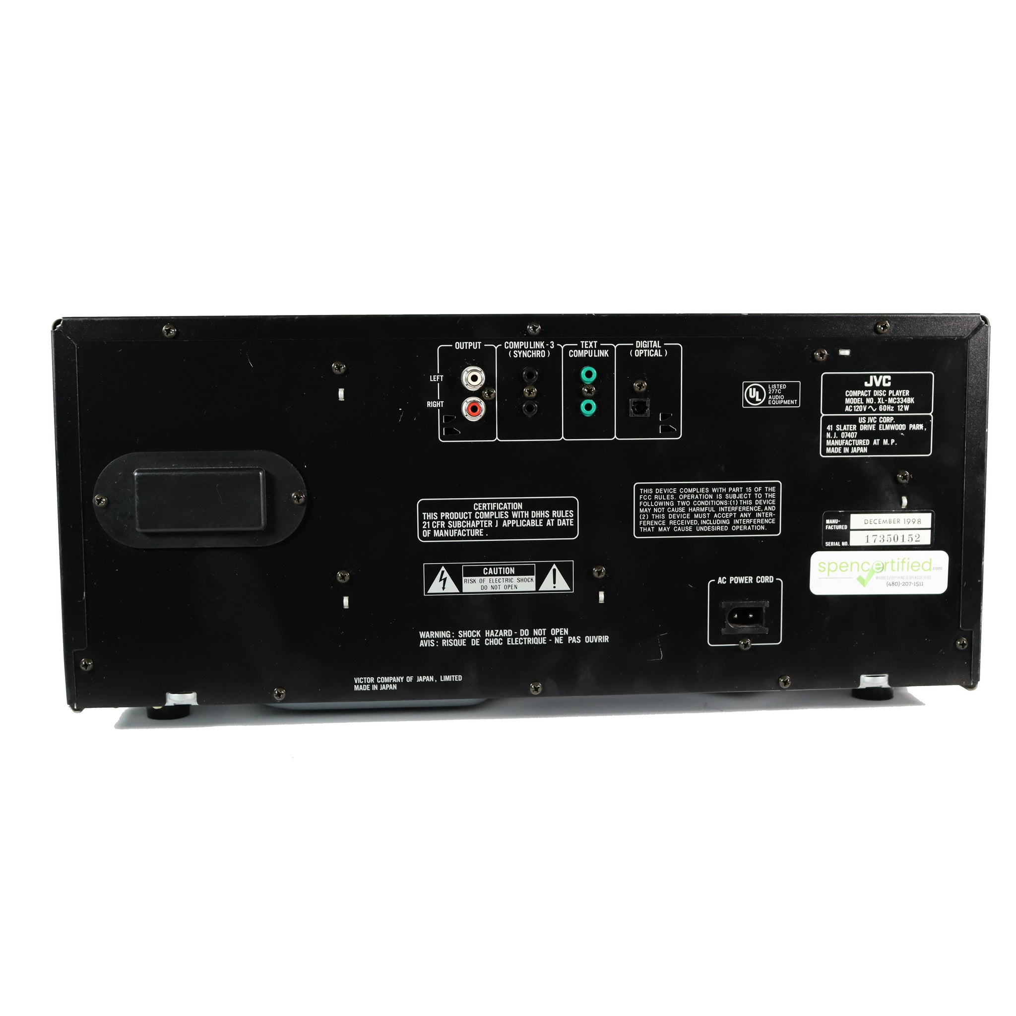 JVC XL-MC334BK 200 Disc CD Player Changer