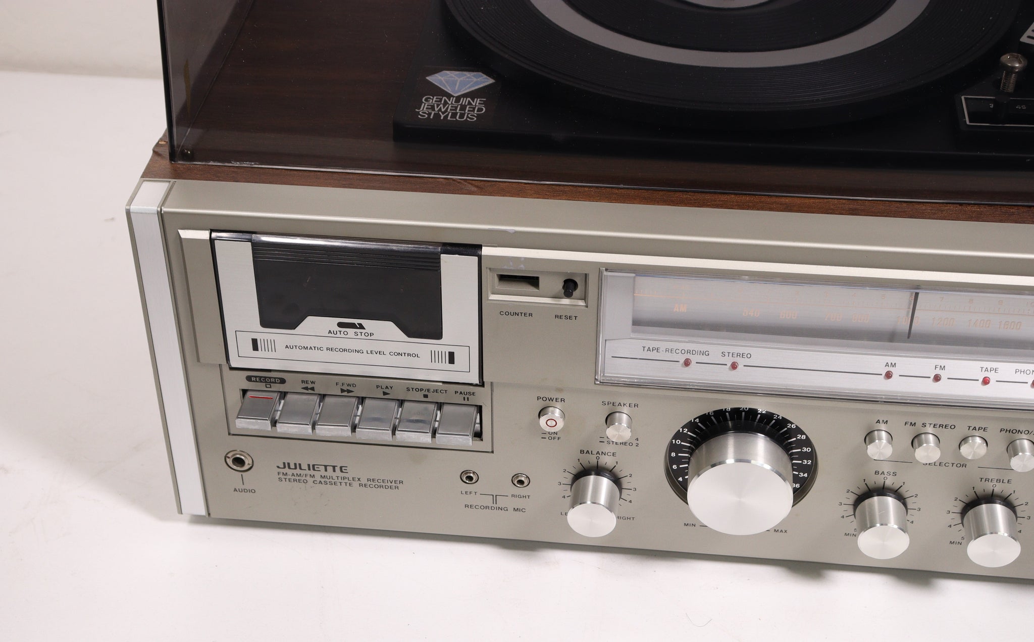 Juliette FM-AM/FM Multiplex Receiver Stereo Cassette Recorder Record P