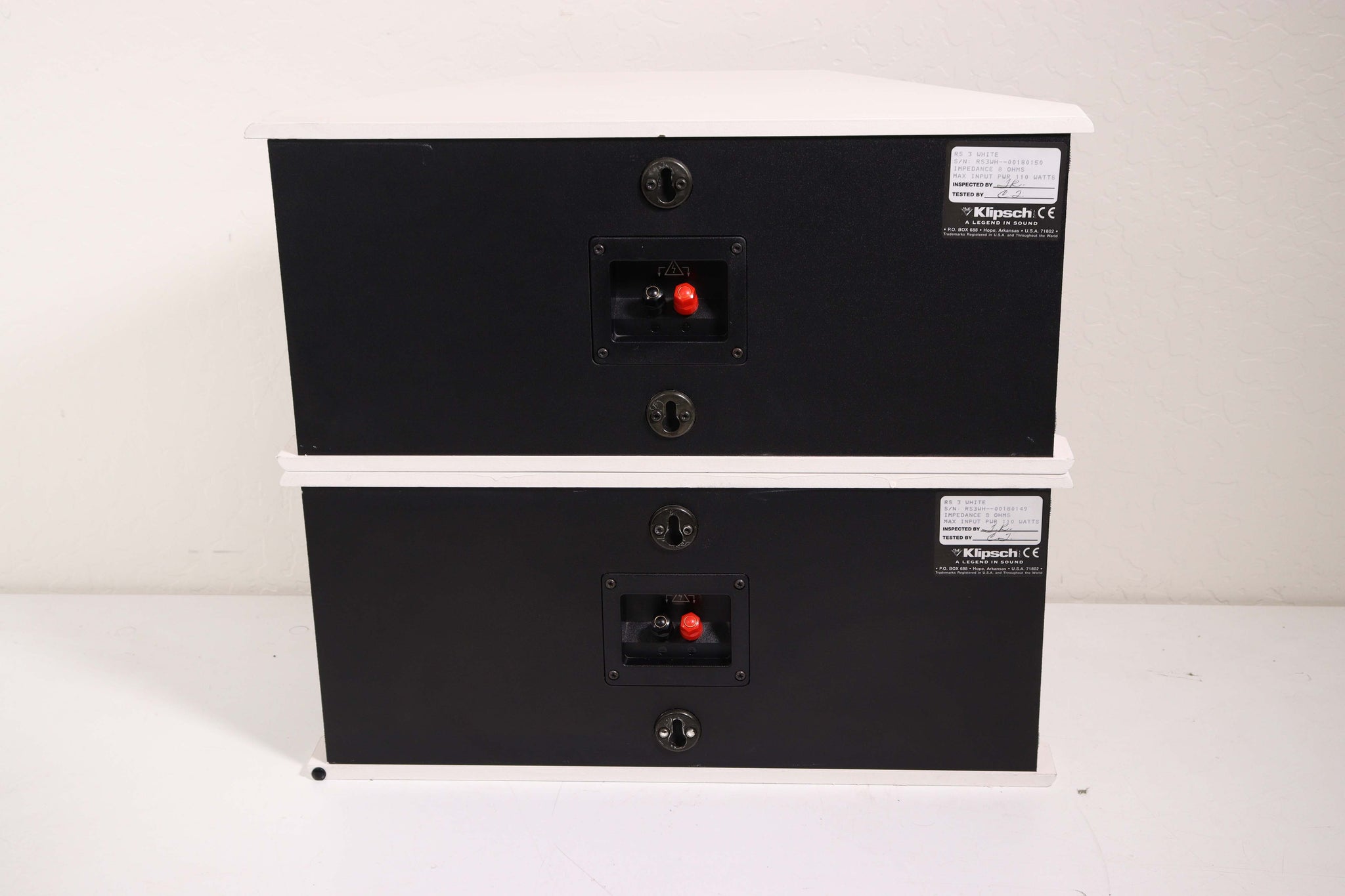 Klipsch RS3 WHITE Speaker Pair Dual Horn Wall Mounting 8 Ohms 110 Watt