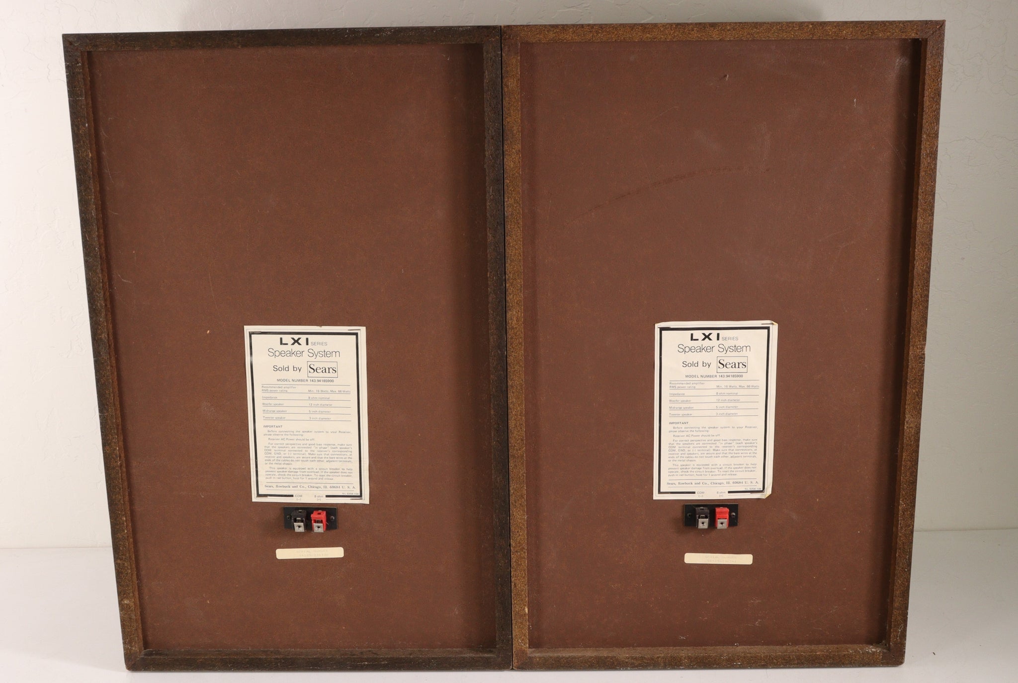 LXI Sears 143.94 Bookshelf Large Speaker Pair