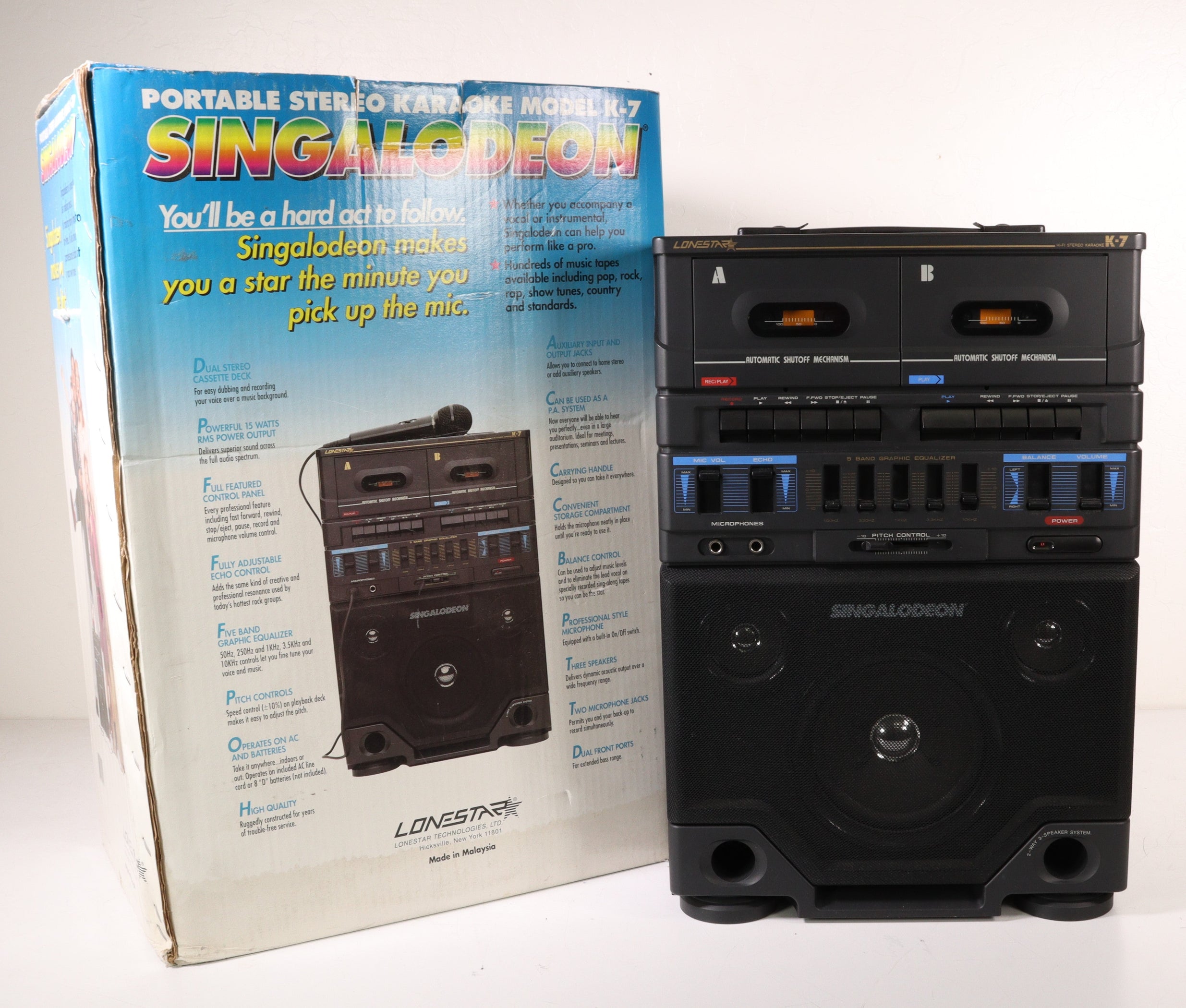 Lonestar Singalodeon K-7 Double Cassette Sing-Along System with Microp ...