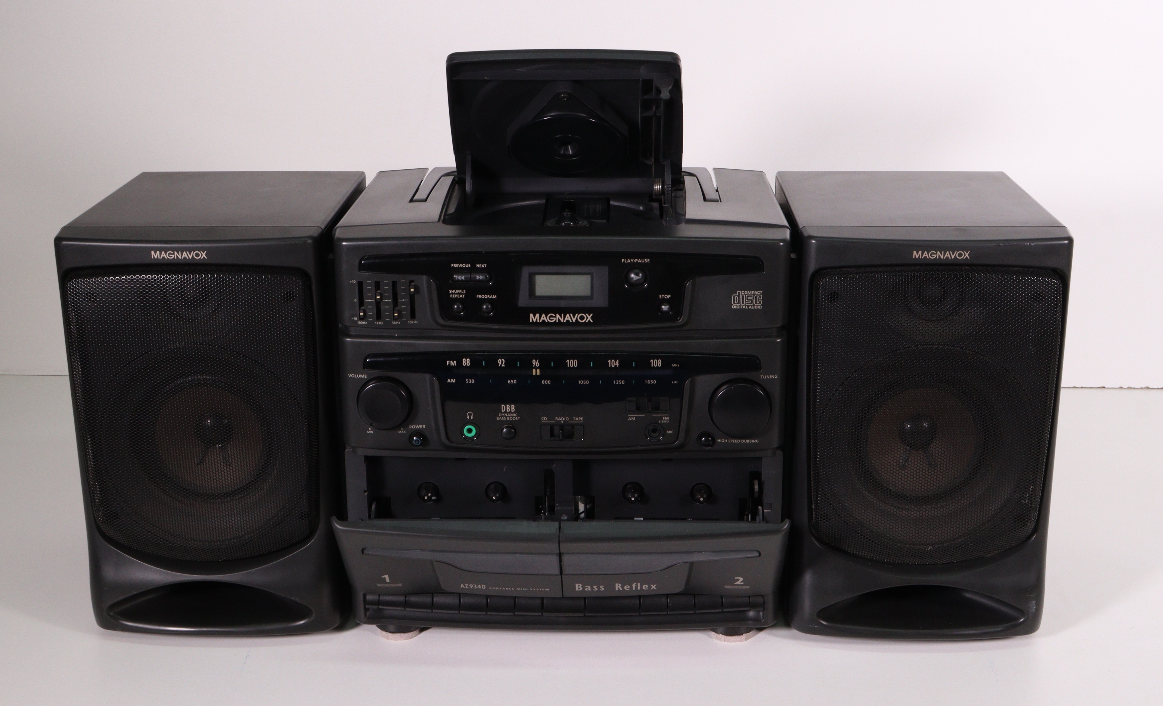 MAGNAVOX AZ9340 MX01 Portable Mini System Boombox AM/FM Radio CD Dual ...