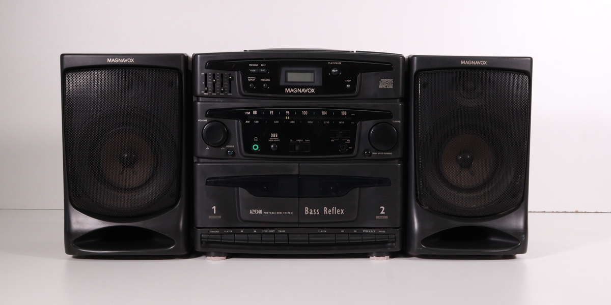 MAGNAVOX AZ9340 MX01 Portable Mini System Boombox AM/FM Radio CD Dual ...