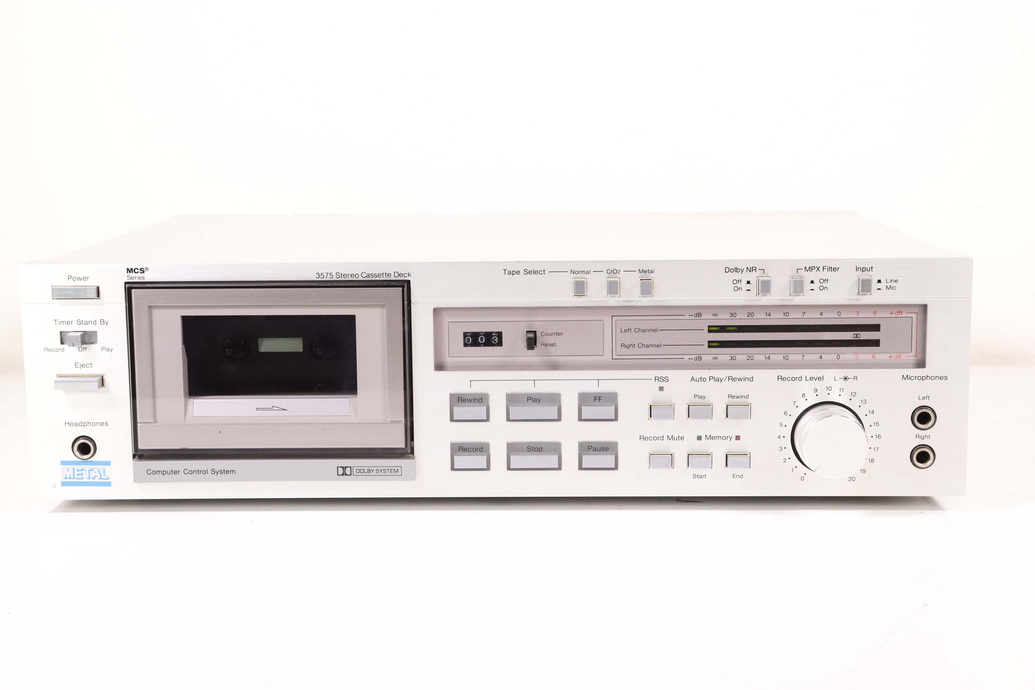 MCS 3575 Stereo Cassette Deck Single Player and Recorder