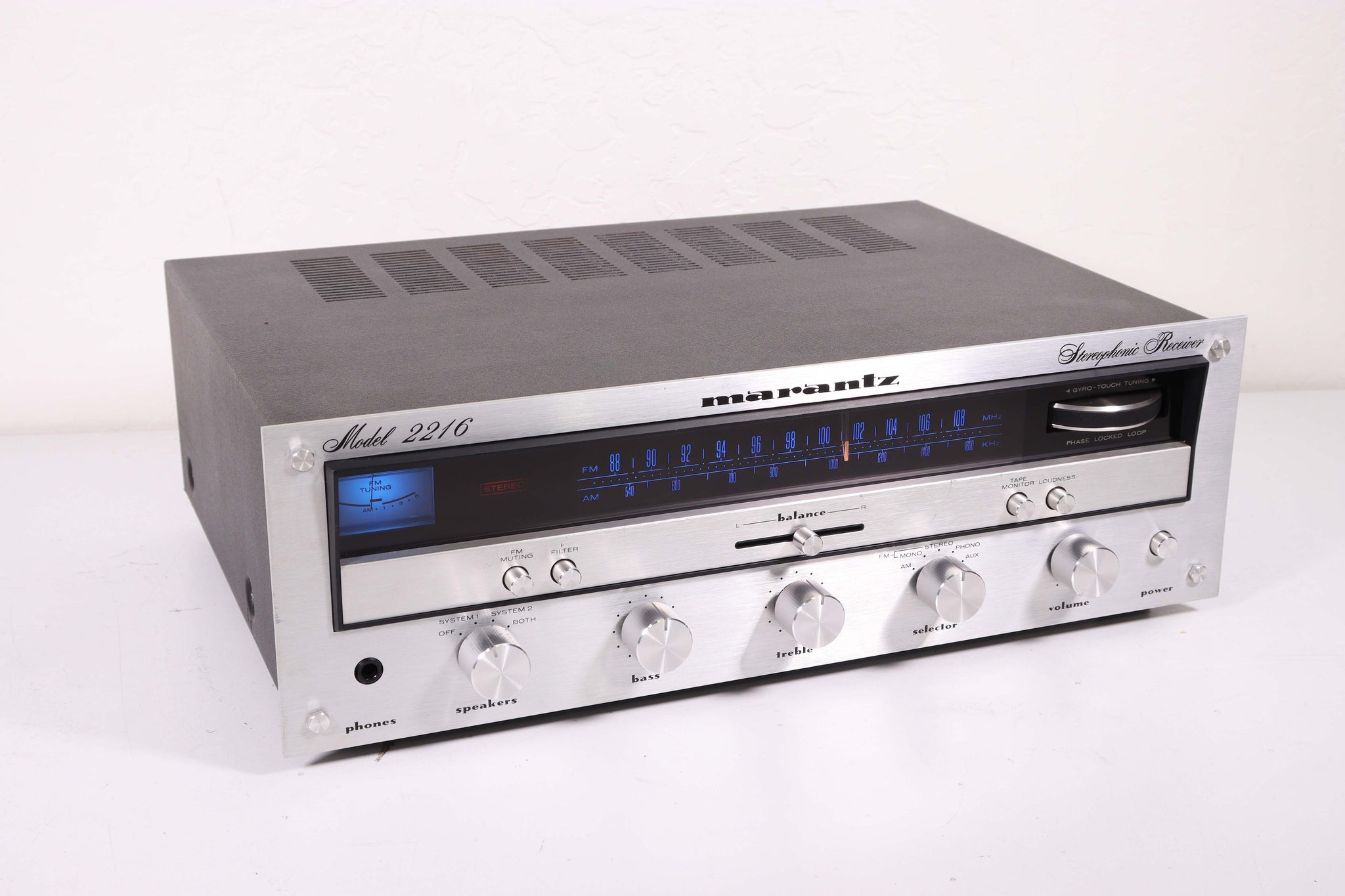 Marantz 2216 Home Stereo Receiver Vintage Silver w/ Blue Lights