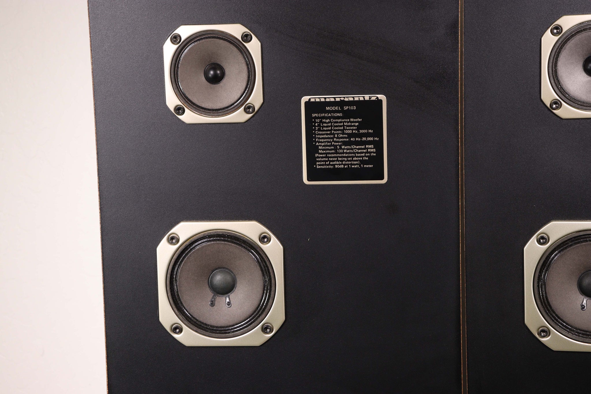 Marantz SP103 3 Way Slim Tower Speaker Pair 10" Woofer 8 Ohms 5-130 Wa
