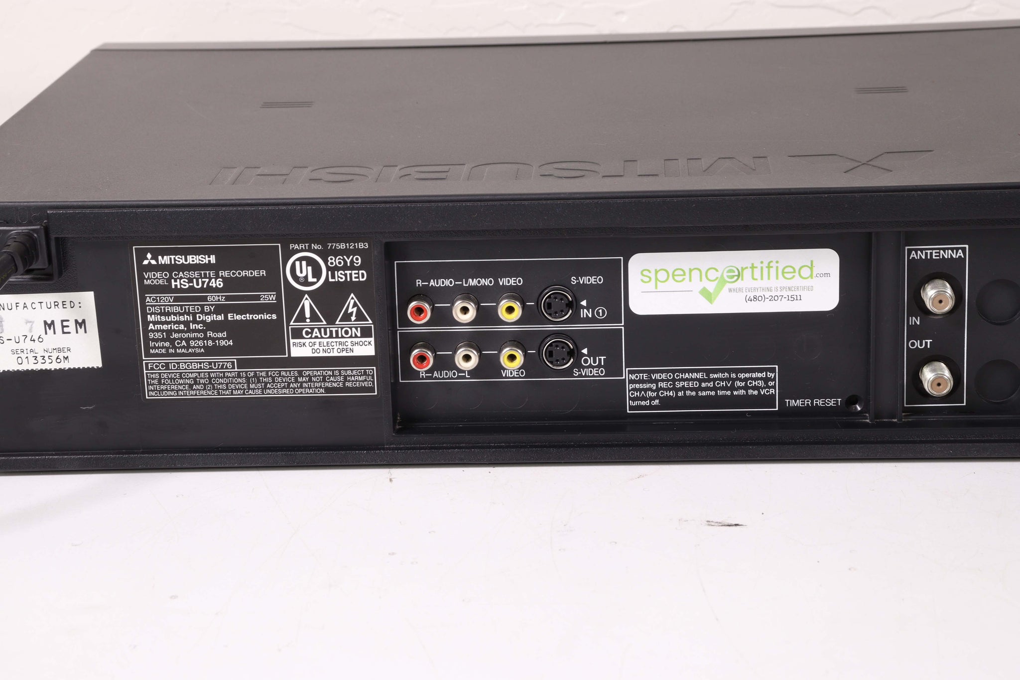 Mitsubishi HS-U746 SVHS Super VHS Player VCR Video Cassette Recorder