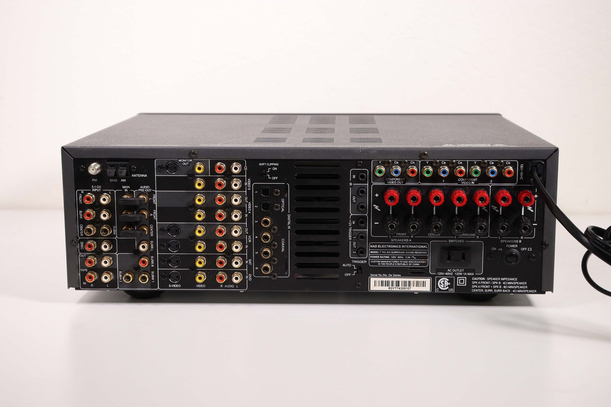 NAD AV Surround Sound Receiver T 743 Amplifier Home Audio System