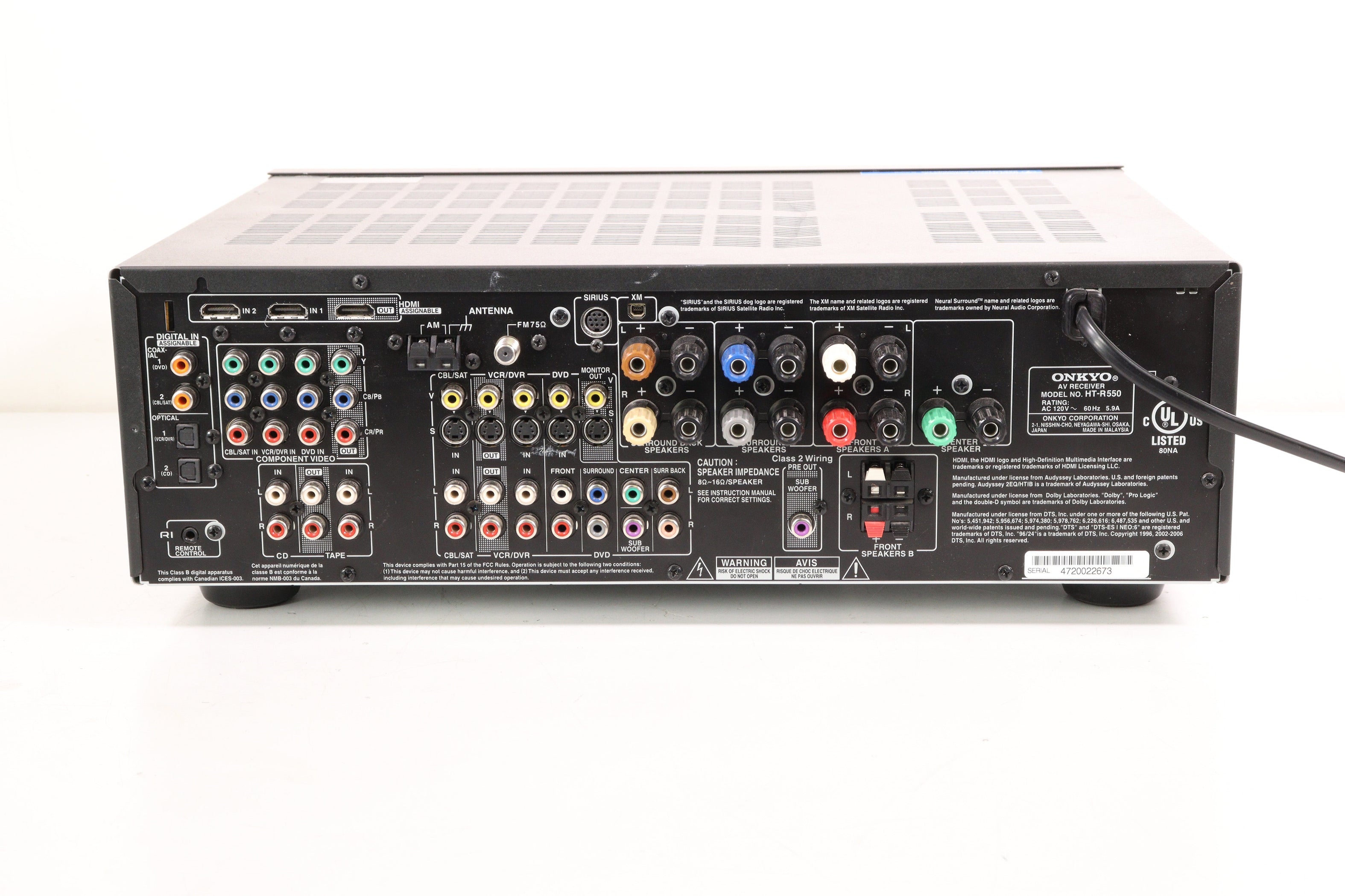 Onkyo HT-R550 AV Receiver Home Audio Amplifier HDMI (NO REMOTE ...