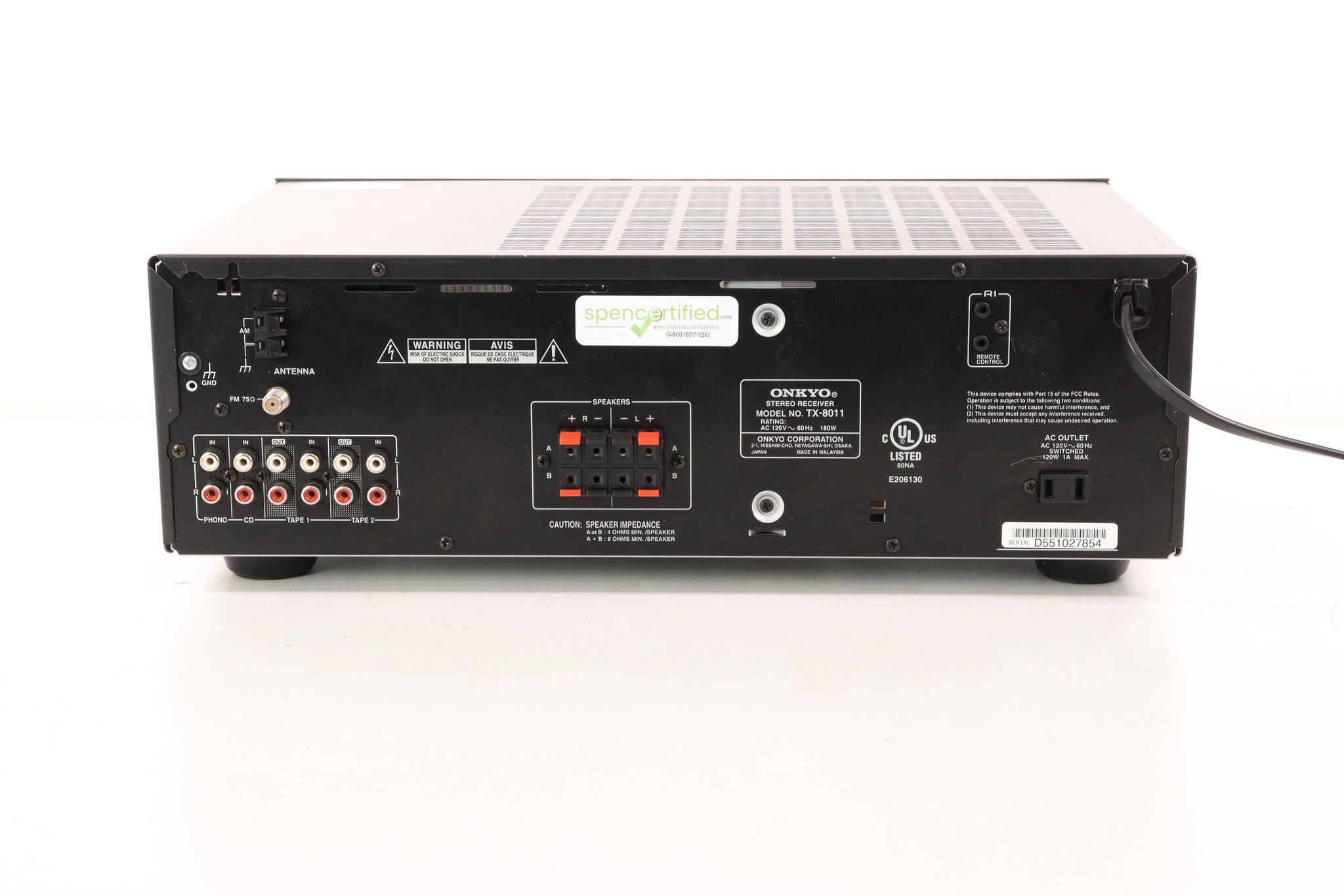 Onkyo TX-8011 Stereo Receiver Home Audio Amplifier Music System (NO RE