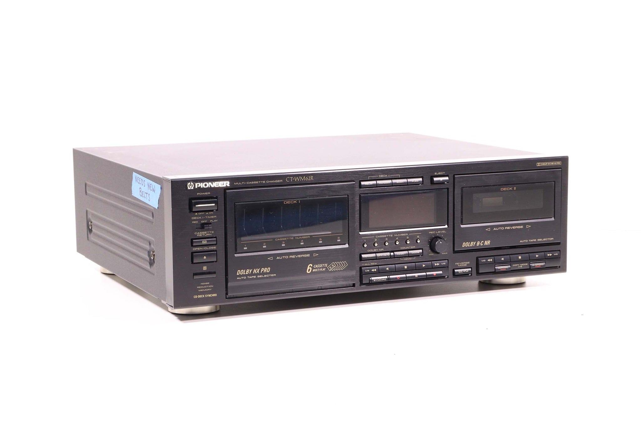 PIONEER CT-WM62R Dual Tape 6-Multi Cassette Player/Dolby Recorder (Wit ...
