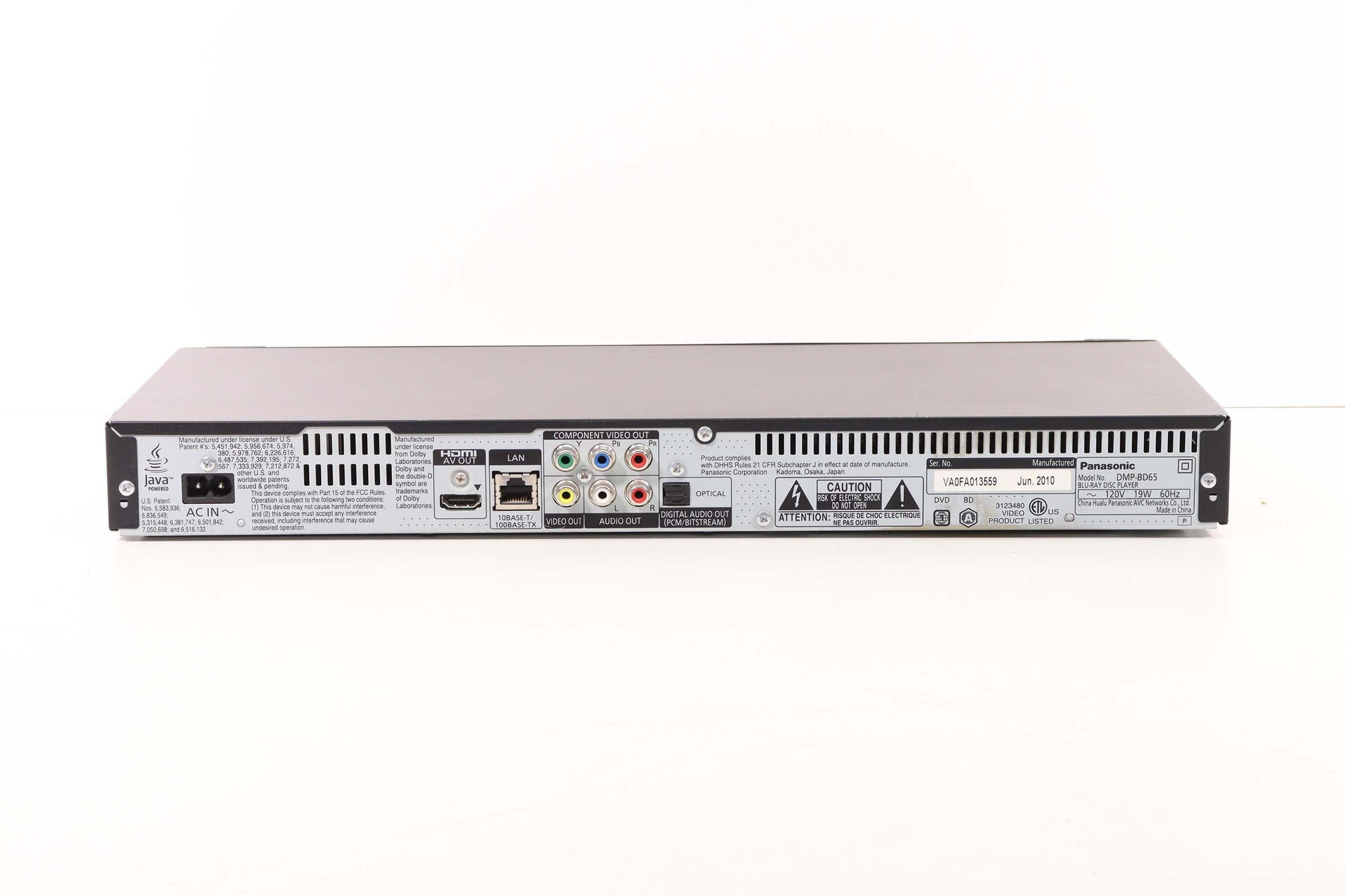 Panasonic DMP-BD65 Blu-Ray Disc DVD Player (NO REMOTE) — SpenCertified