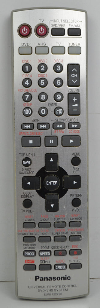 Panasonic EUR7722X20 RemoteControlforDVD/VCRPlayer Model SAHT820&More