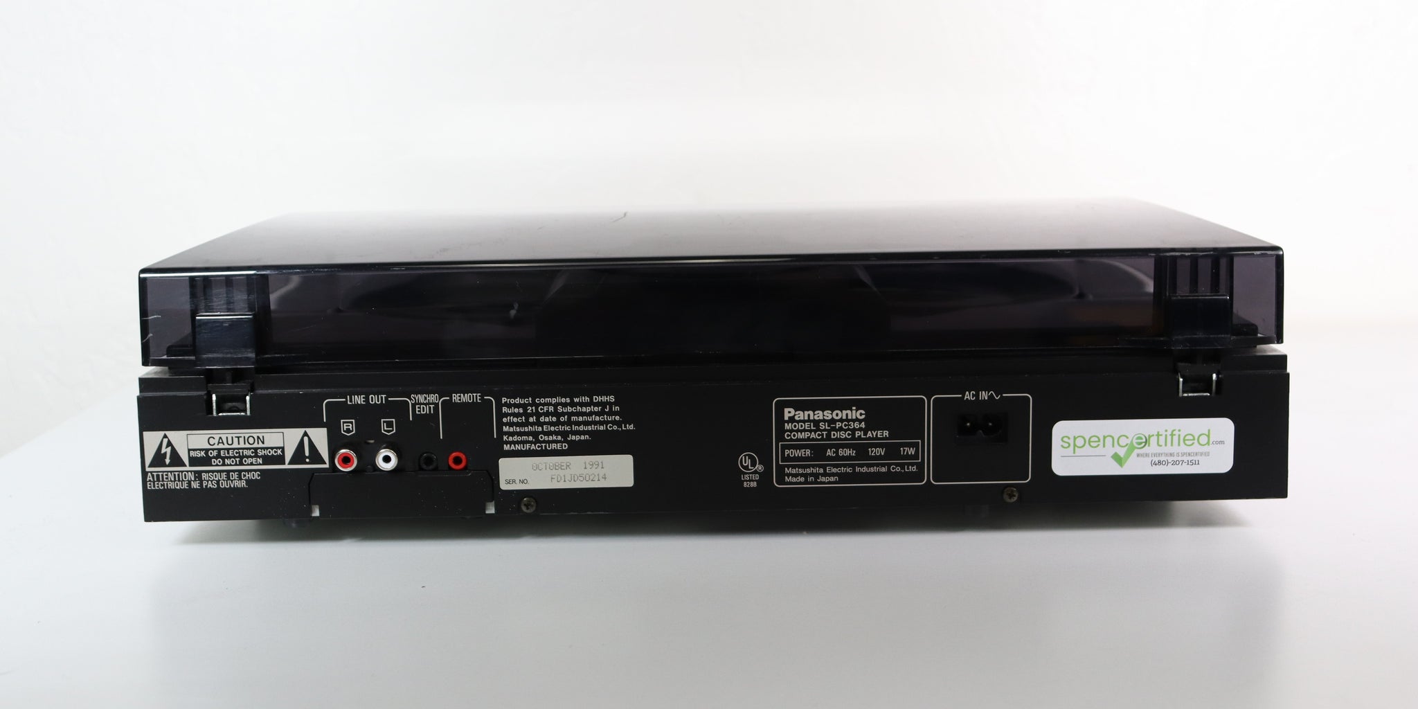 Panasonic SL-PC364 Multi Compact Disc Player Changer Top Loader