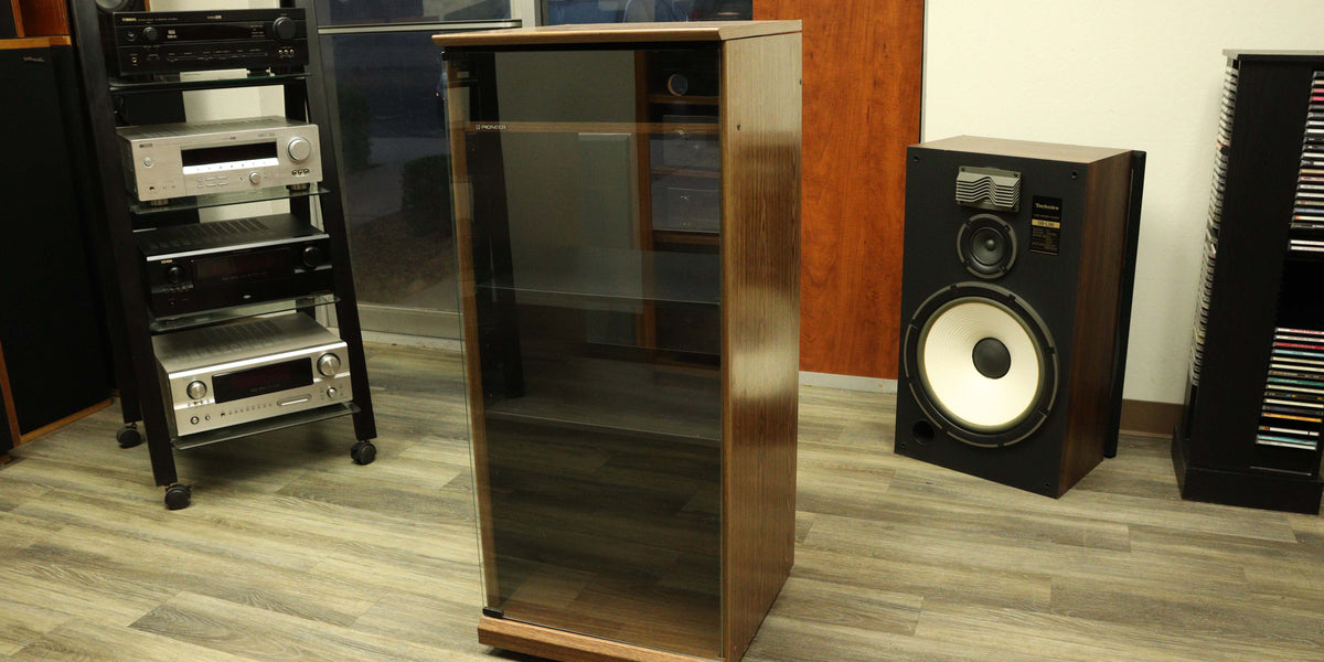 Audio Cabinet Glass Vintage Teak Stereo Cabinet With Glass Doors