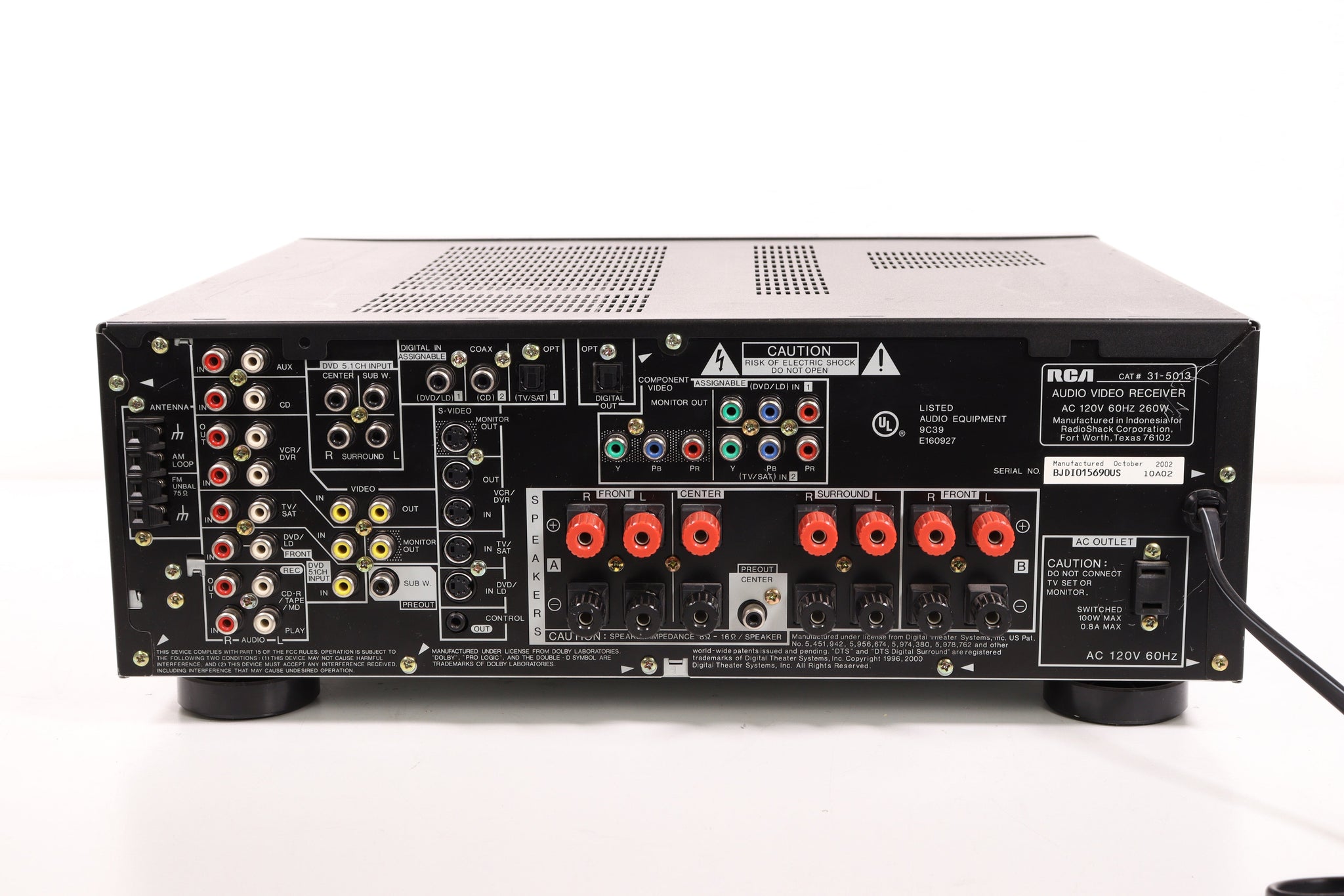 RCA 31-5013 Home Stereo Amplifier Receiver Surround Sound System (No R