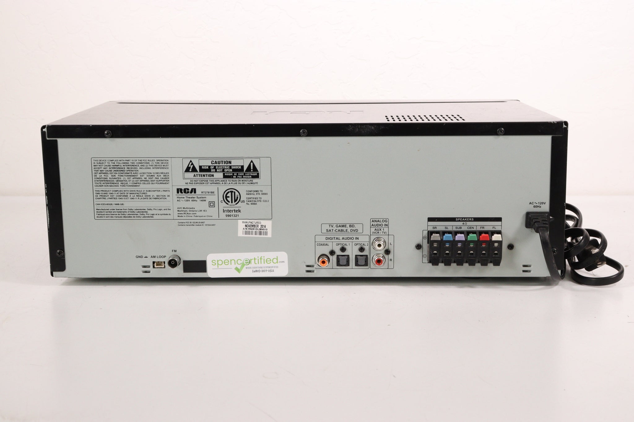 RCA Home Audio Bluetooth Amplifier RT2781BE (No REMOTE)