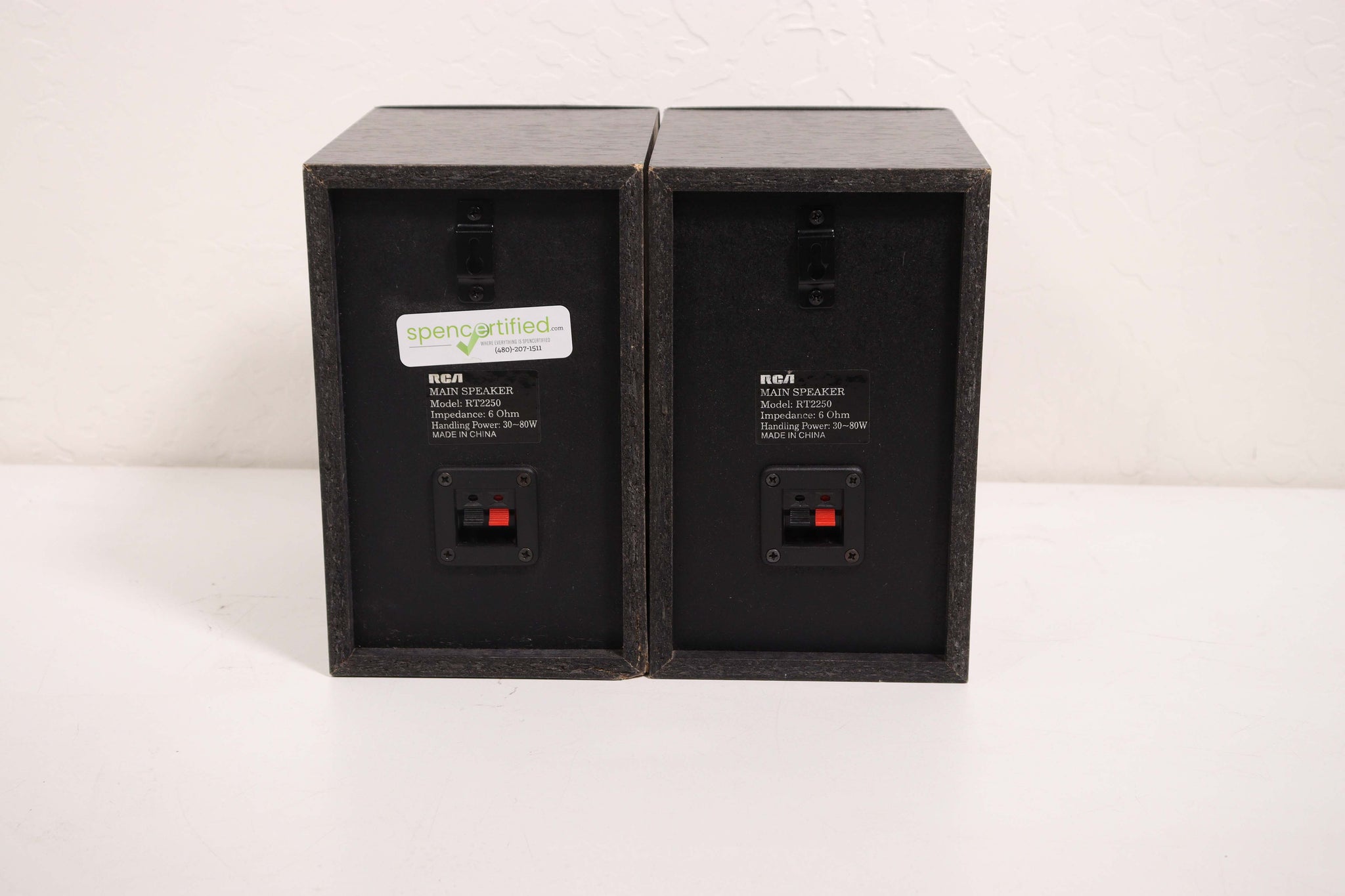 RCA RT2250 Small Stereo Bookshelf Speaker Pair Wall Mounting RT2250 6