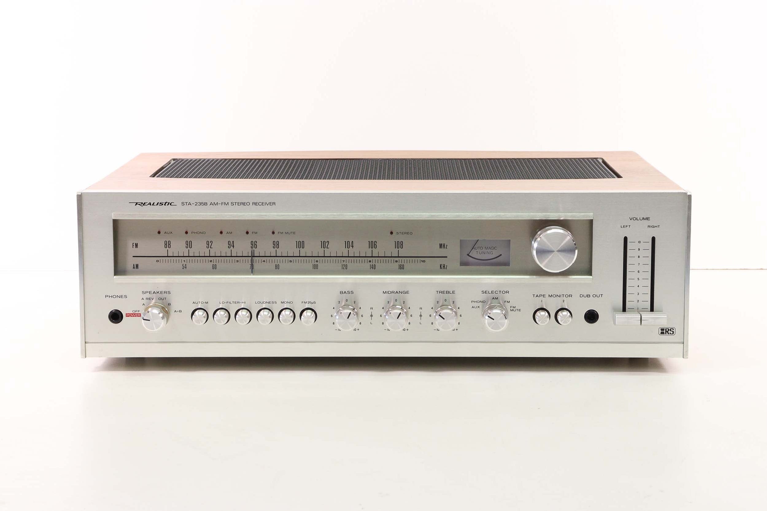 REALISTIC STA-235B Vintage Amplifier STEREO RECEIVER Silver with Woode ...
