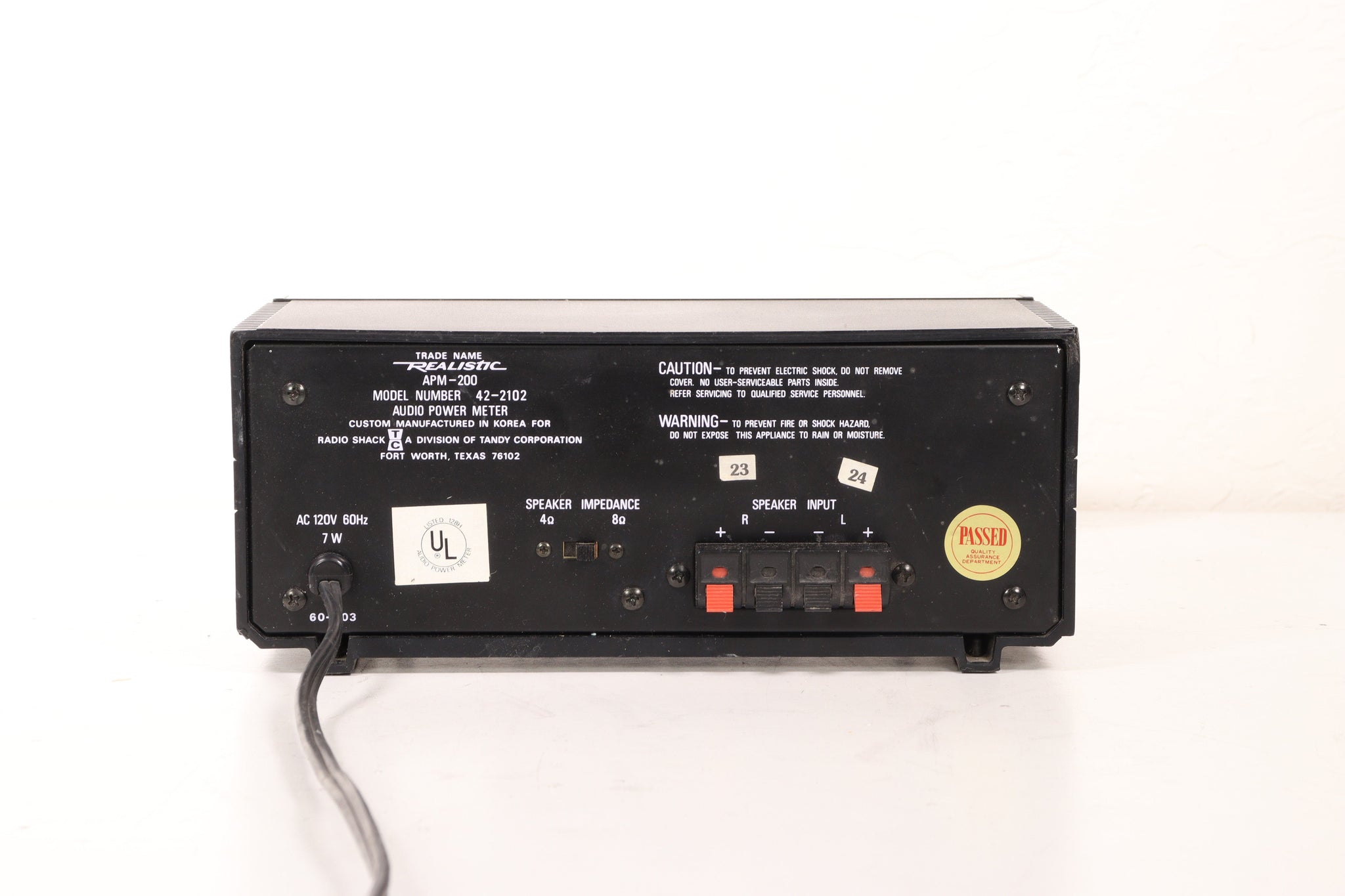 Realistic APM-200 Peak & RMS Audio Power Meter System Vintage