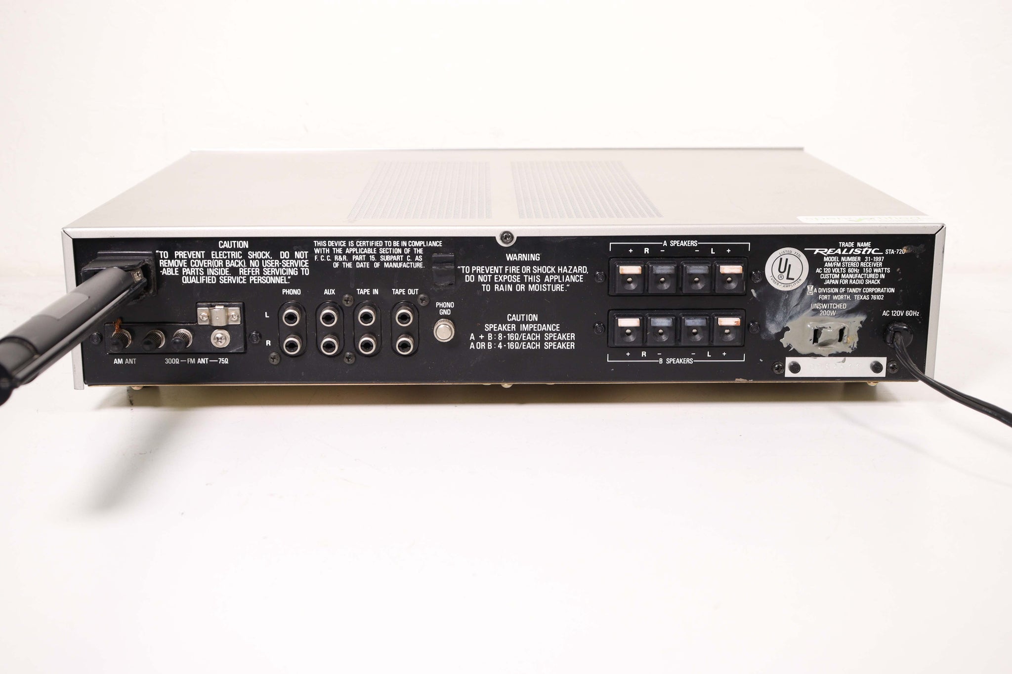 Realistic STA-720 AM-FM Stereo Receiver 25 Watts Per Channel 8 Ohms