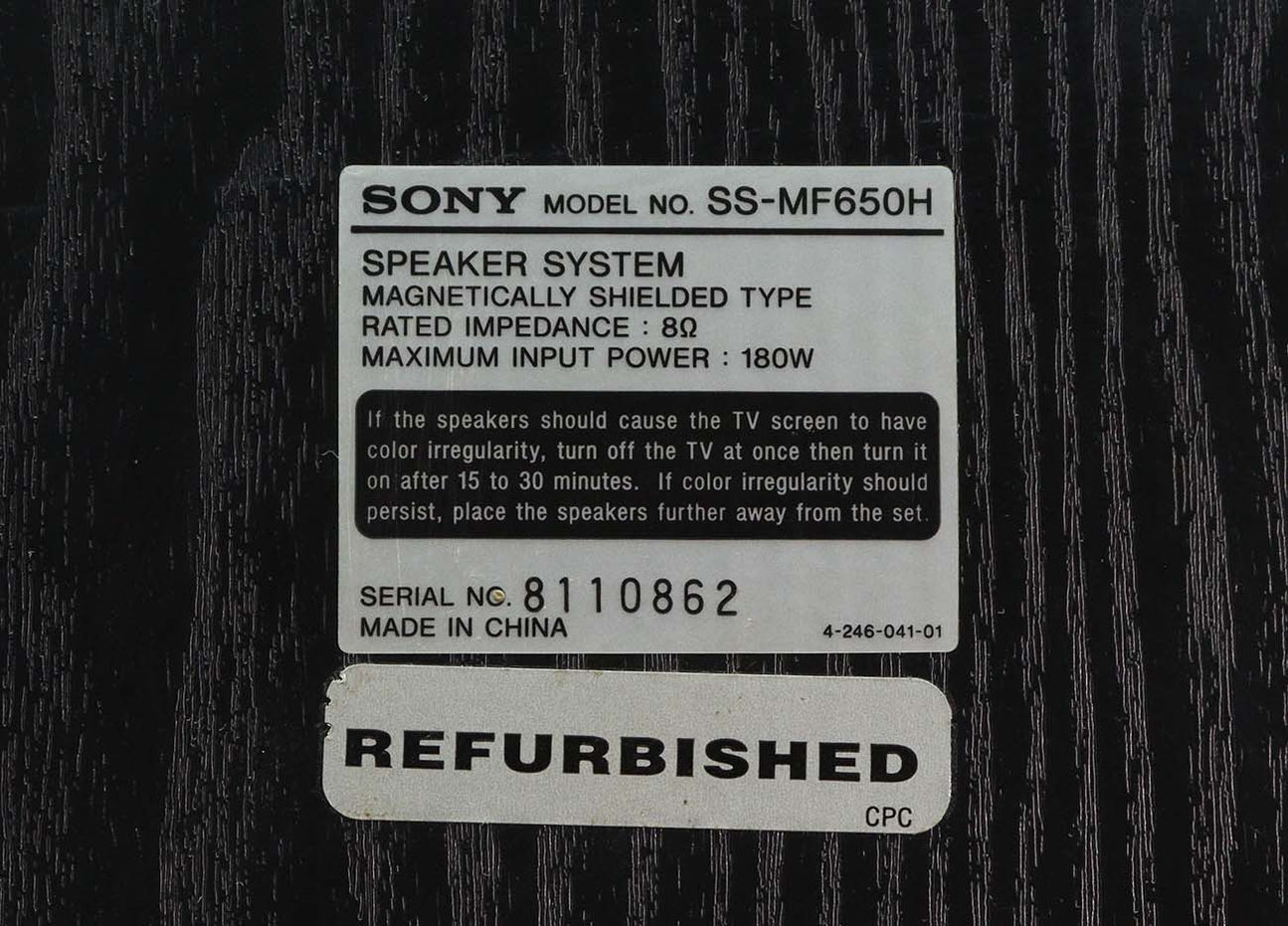 SONY SS-MF650H Passive Floorstanding Speakers (Pair) — SpenCertified