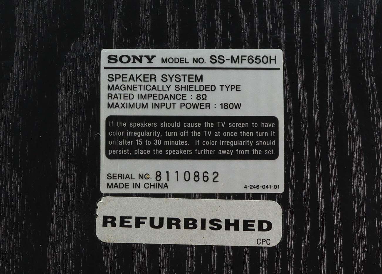 SONY SS-MF650H Passive Floorstanding Speakers (Pair)