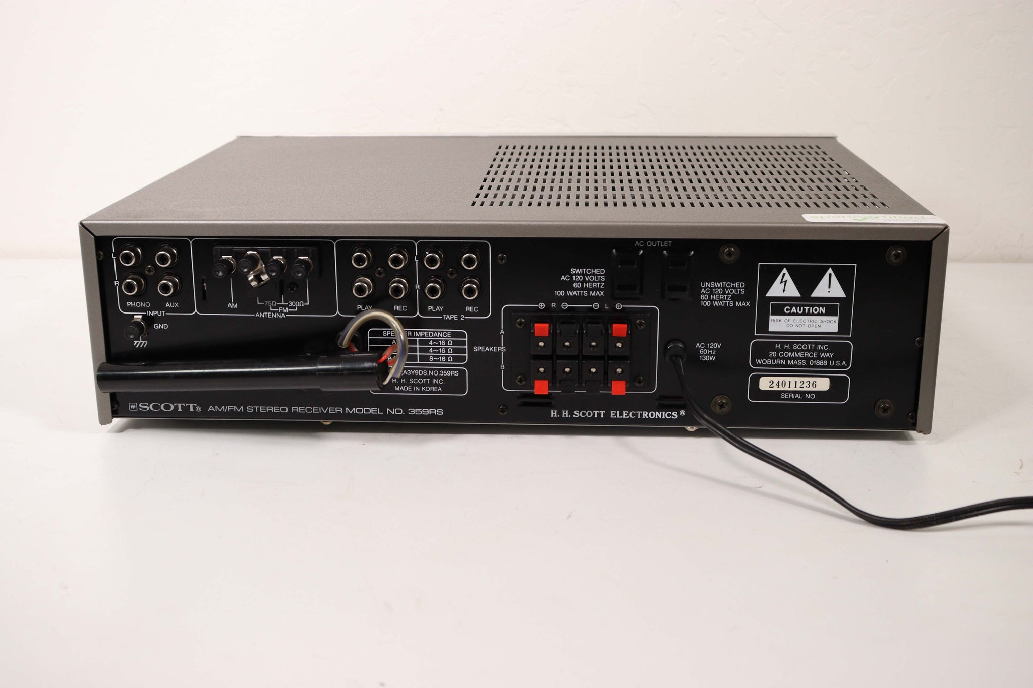 Scott 359RS AM FM Stereo Receiver Home Amplifier System Radio w/ Built