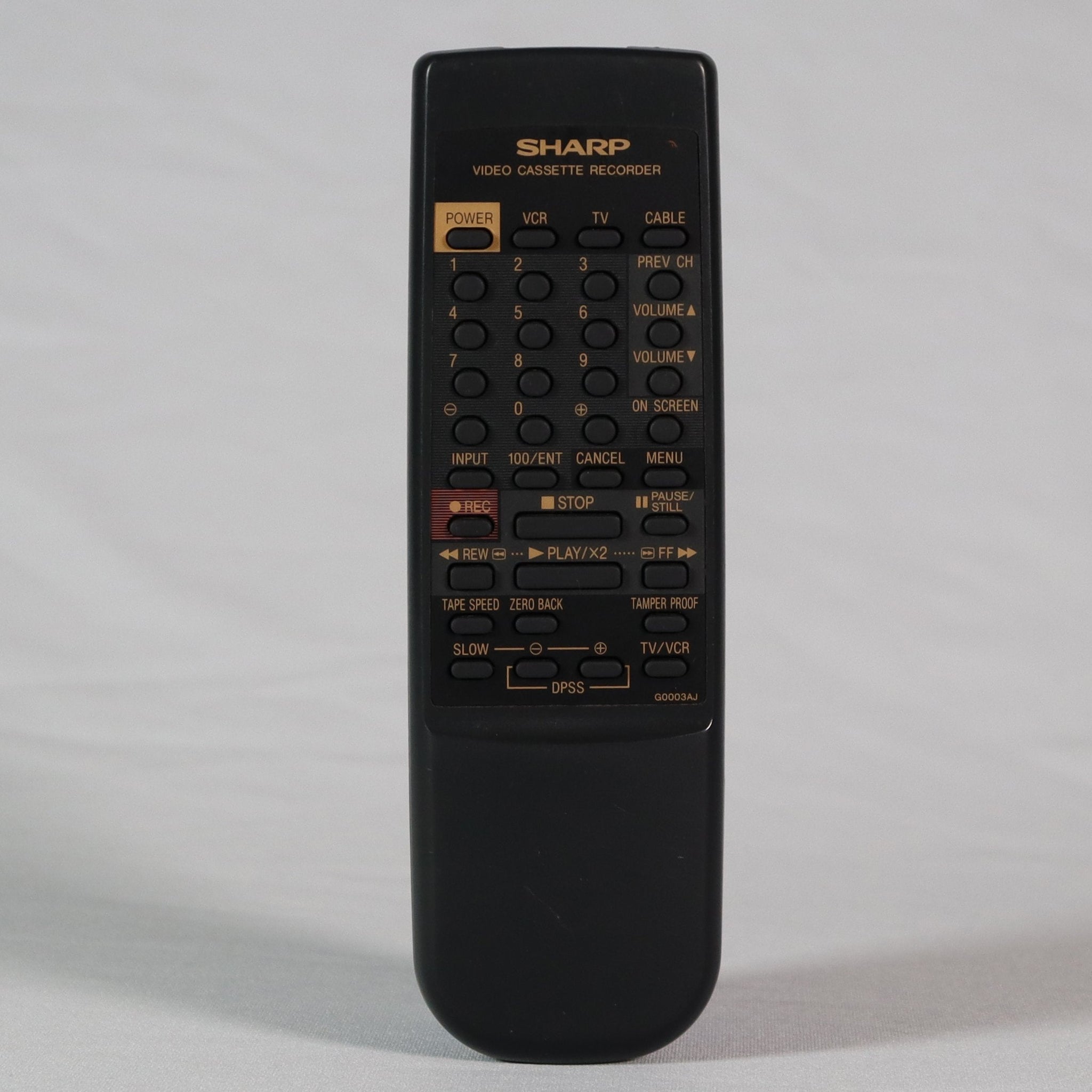Sharp G0003AJ Remote Control for VCR / VHS Player Model CA514 and More