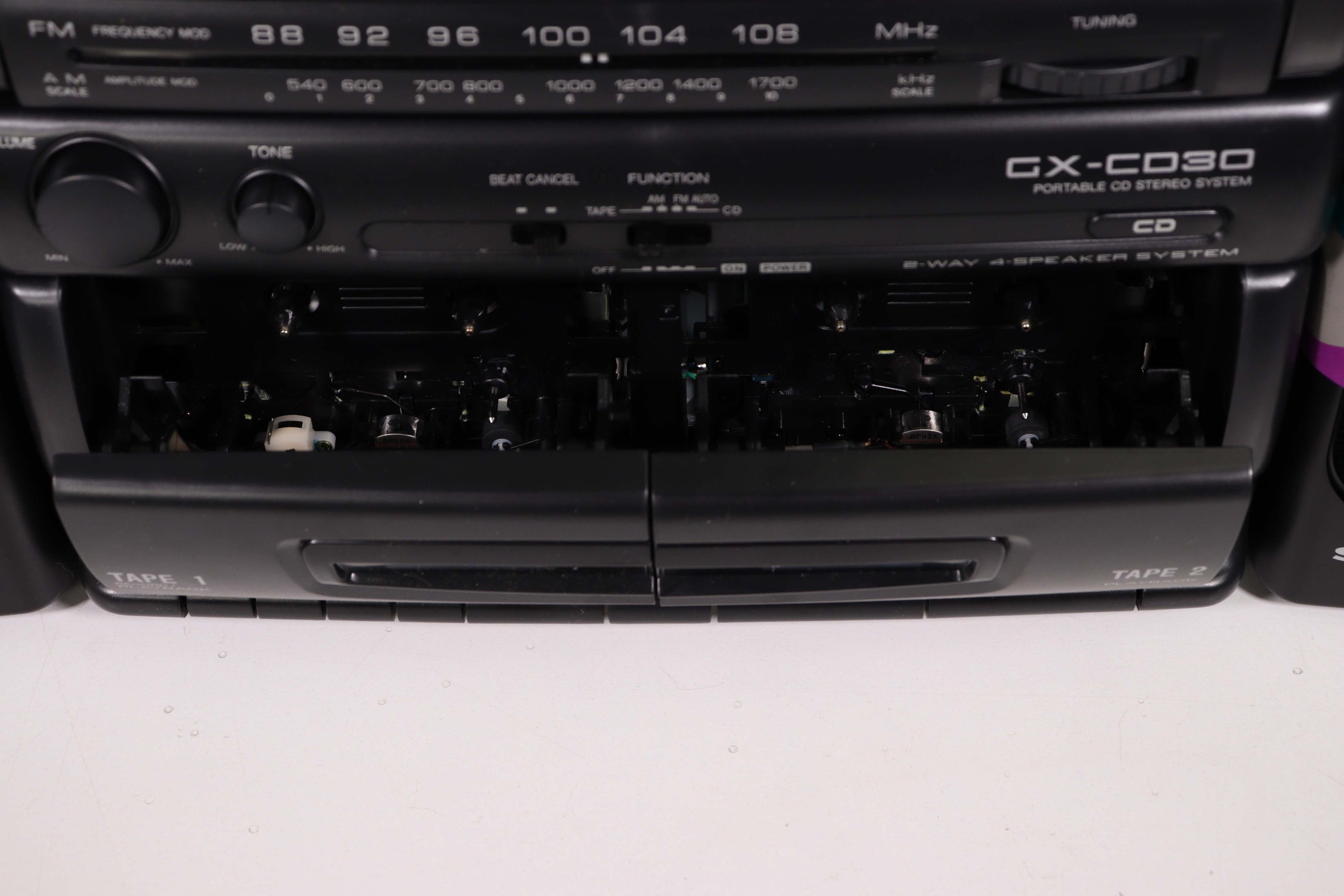 Sharp Portable CD Player Dual Cassette Deck Stereo System GX-CD30 ...