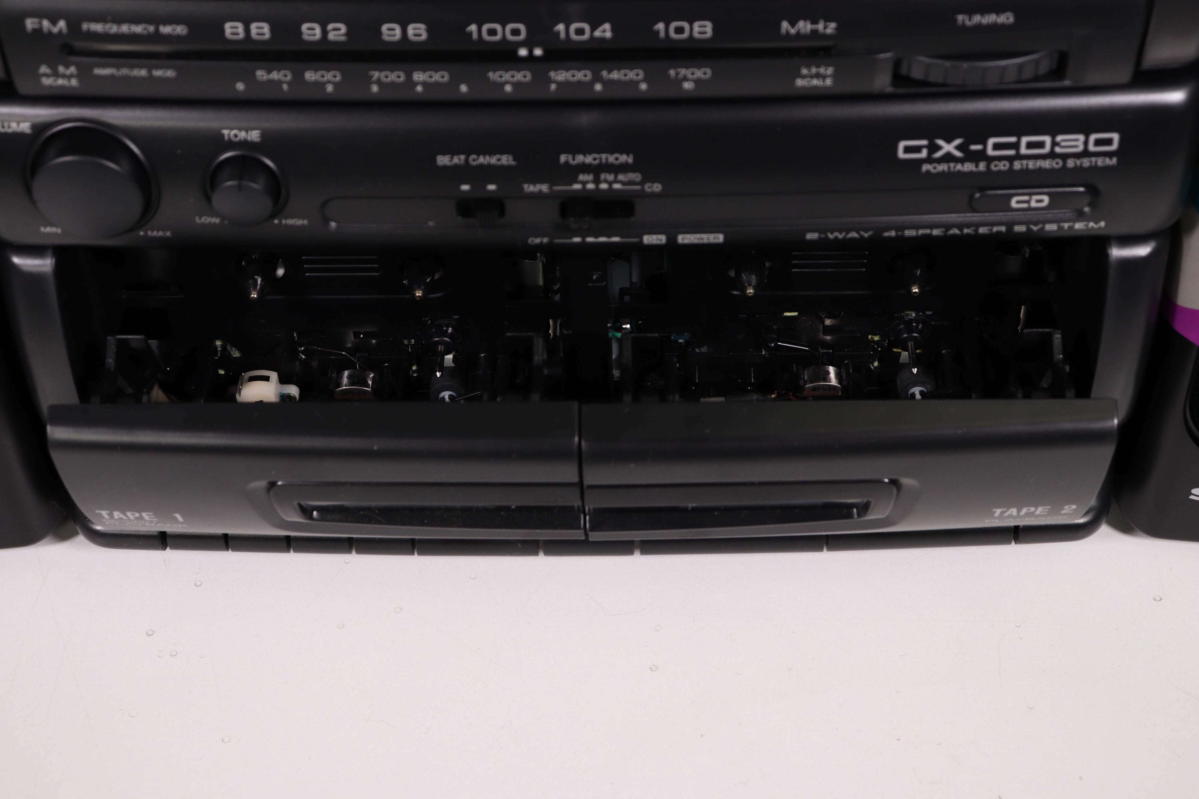 Sharp Portable CD Player Dual Cassette Deck Stereo System GX-CD30 ...