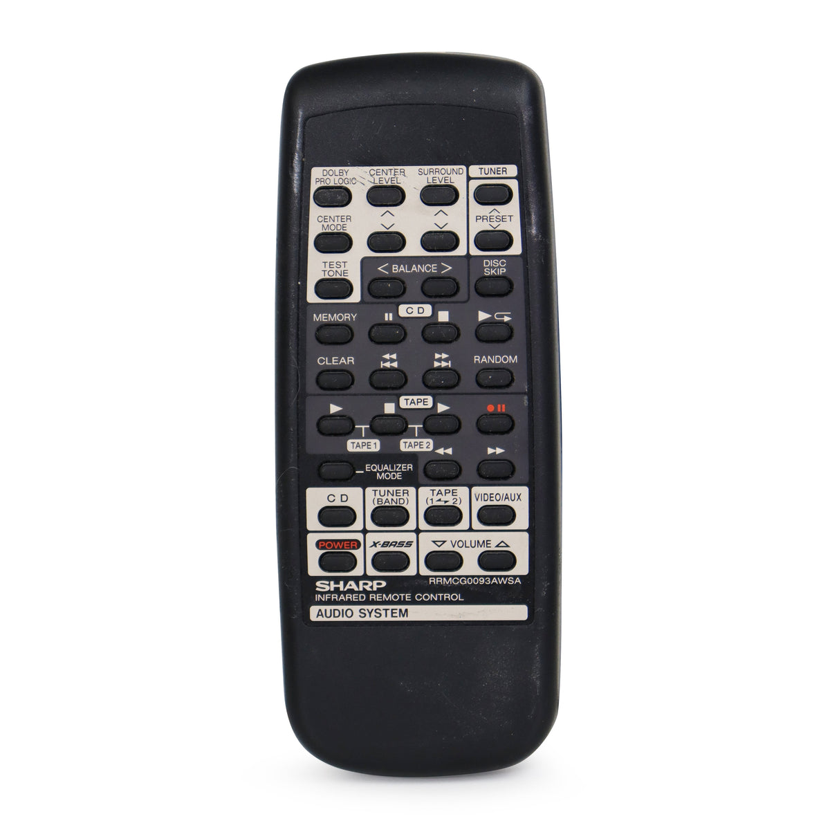 Sharp RRMCG0093AWSA Remote Control for Audio System Model CD-C470 ...